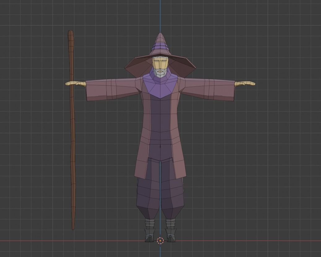 Low Poly Mage Rigged Free free VR / AR / low-poly 3D model rigged ...