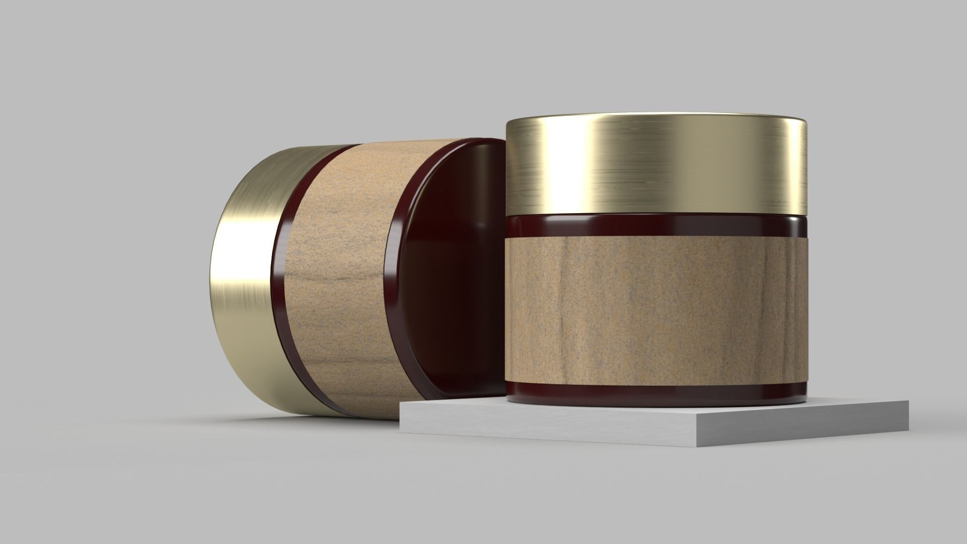 Flat cosmetic jar 3D model | CGTrader