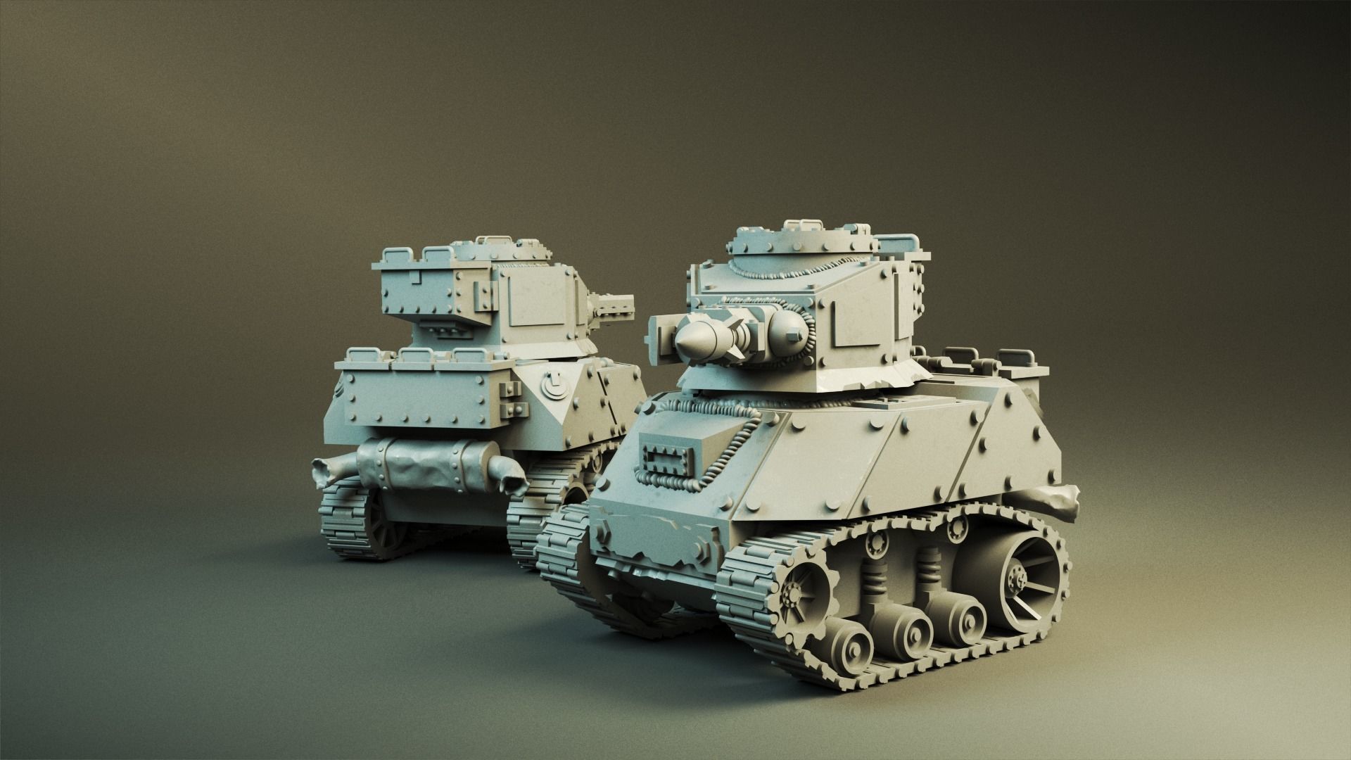 WW2 American M5 Stuart Grot Tank 3D model 3D printable | CGTrader