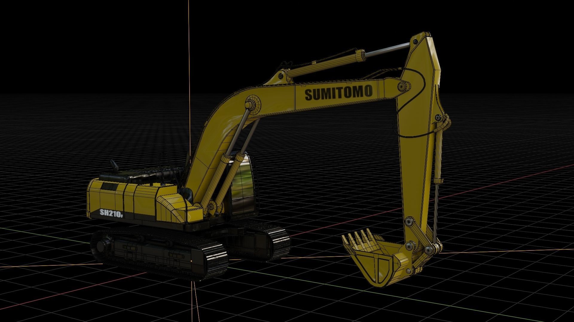 Model3D excavator Sumitomo SH210 3D model | CGTrader