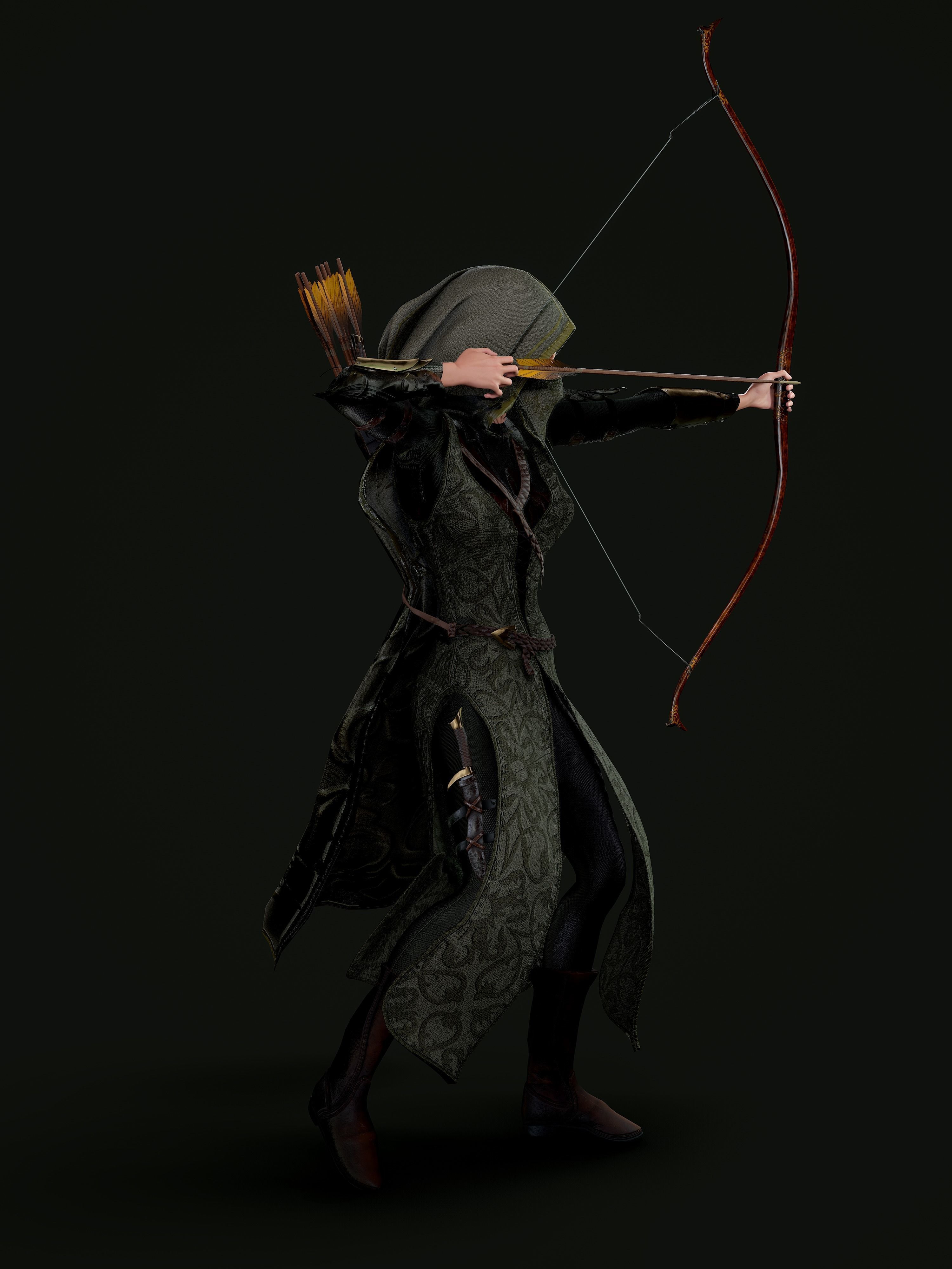3D model Elven archer VR / AR / low-poly | CGTrader
