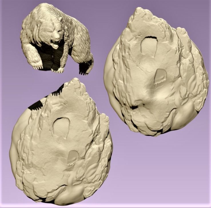 Bear Sculpture 3D print model 3D model 3D printable | CGTrader