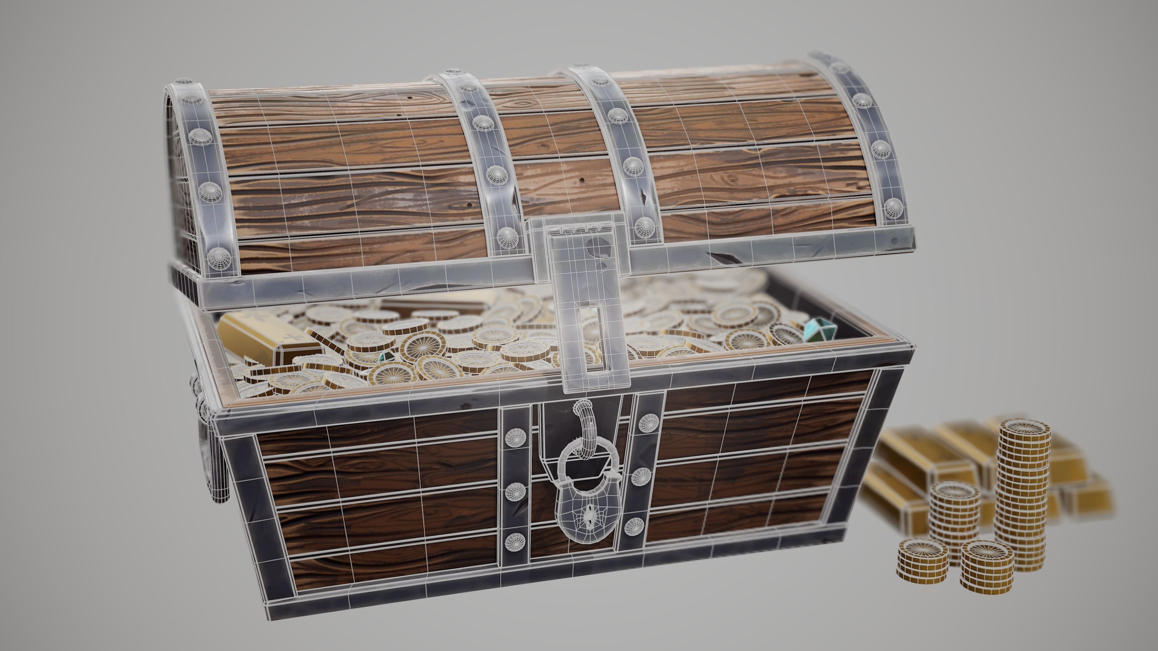 3D model Stylized Gold Chest VR / AR / low-poly | CGTrader