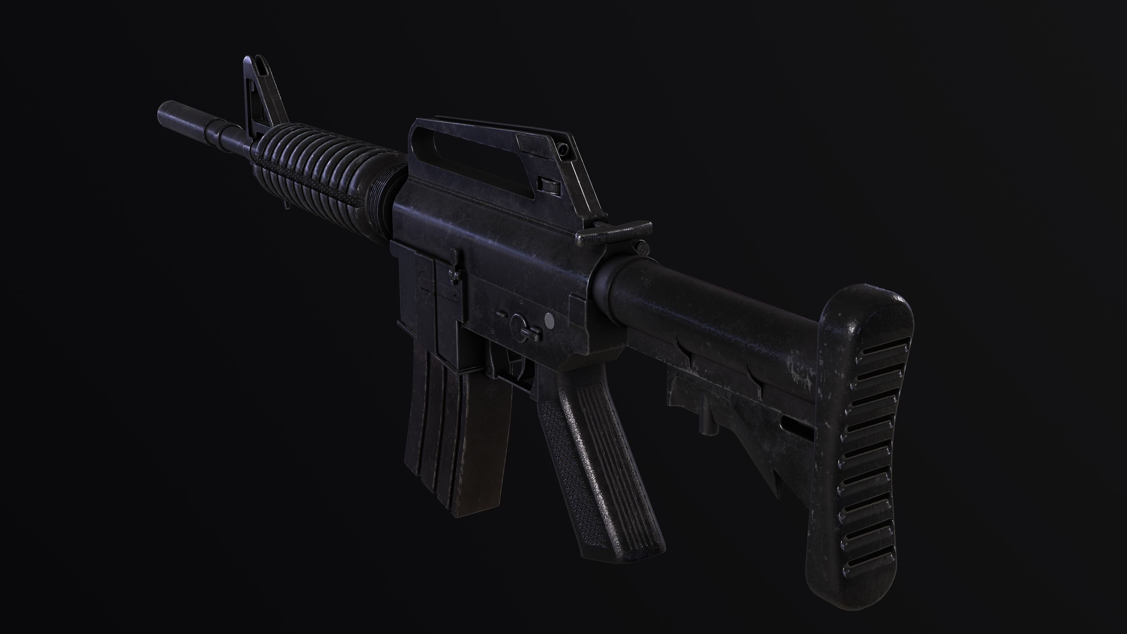 M-16 Simple Assault rifle free 3D model | CGTrader