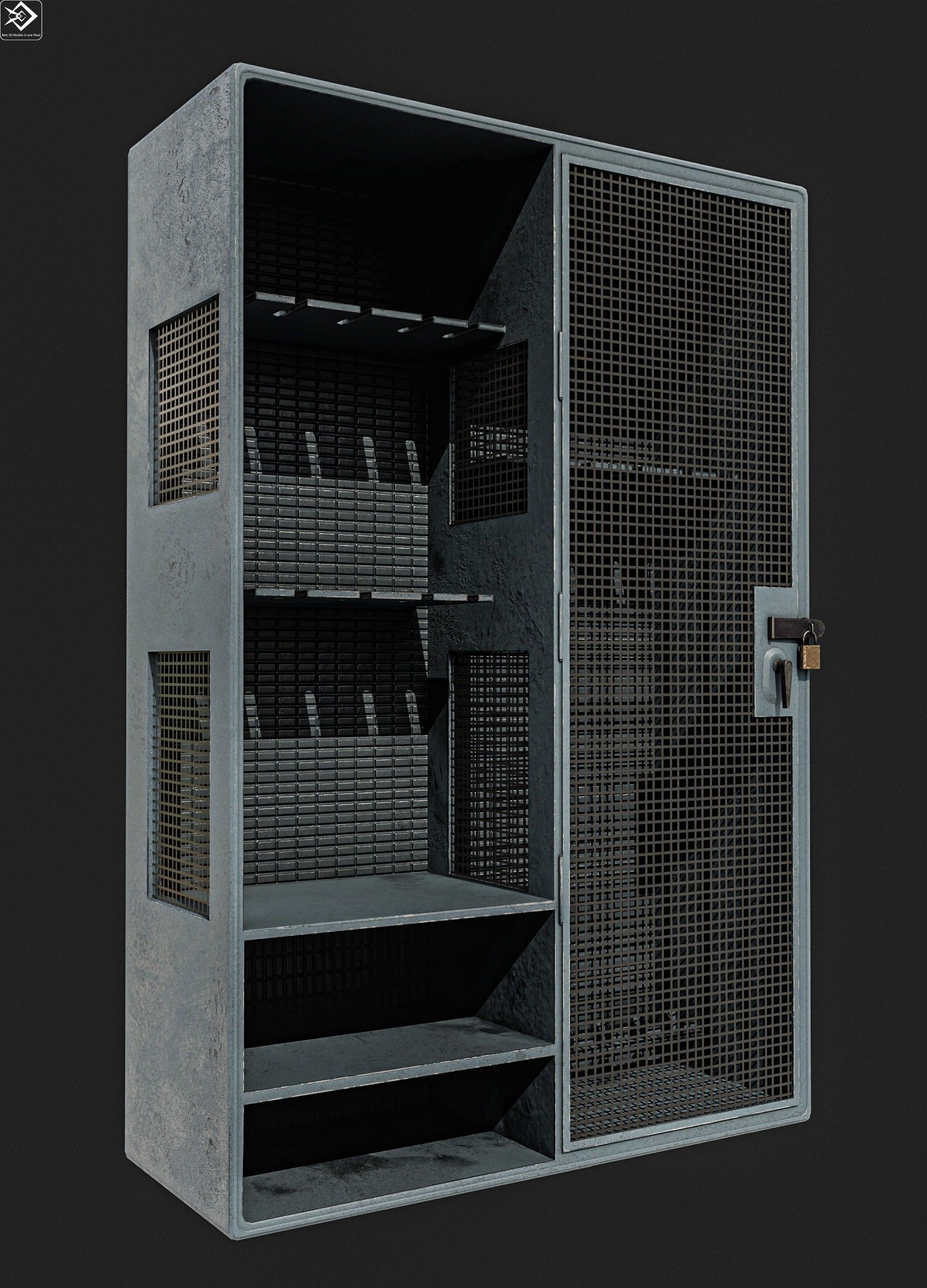 3D model Military Locker and Gun Storage Pack VR / AR / low-poly | CGTrader