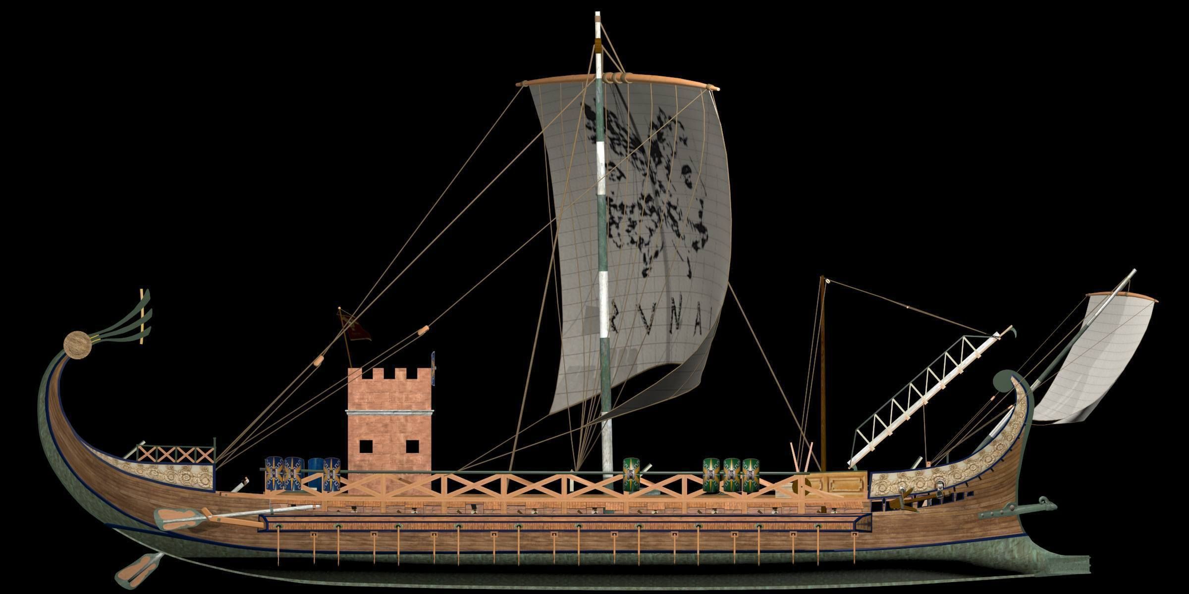 Roman Warship Bireme 3D model | CGTrader