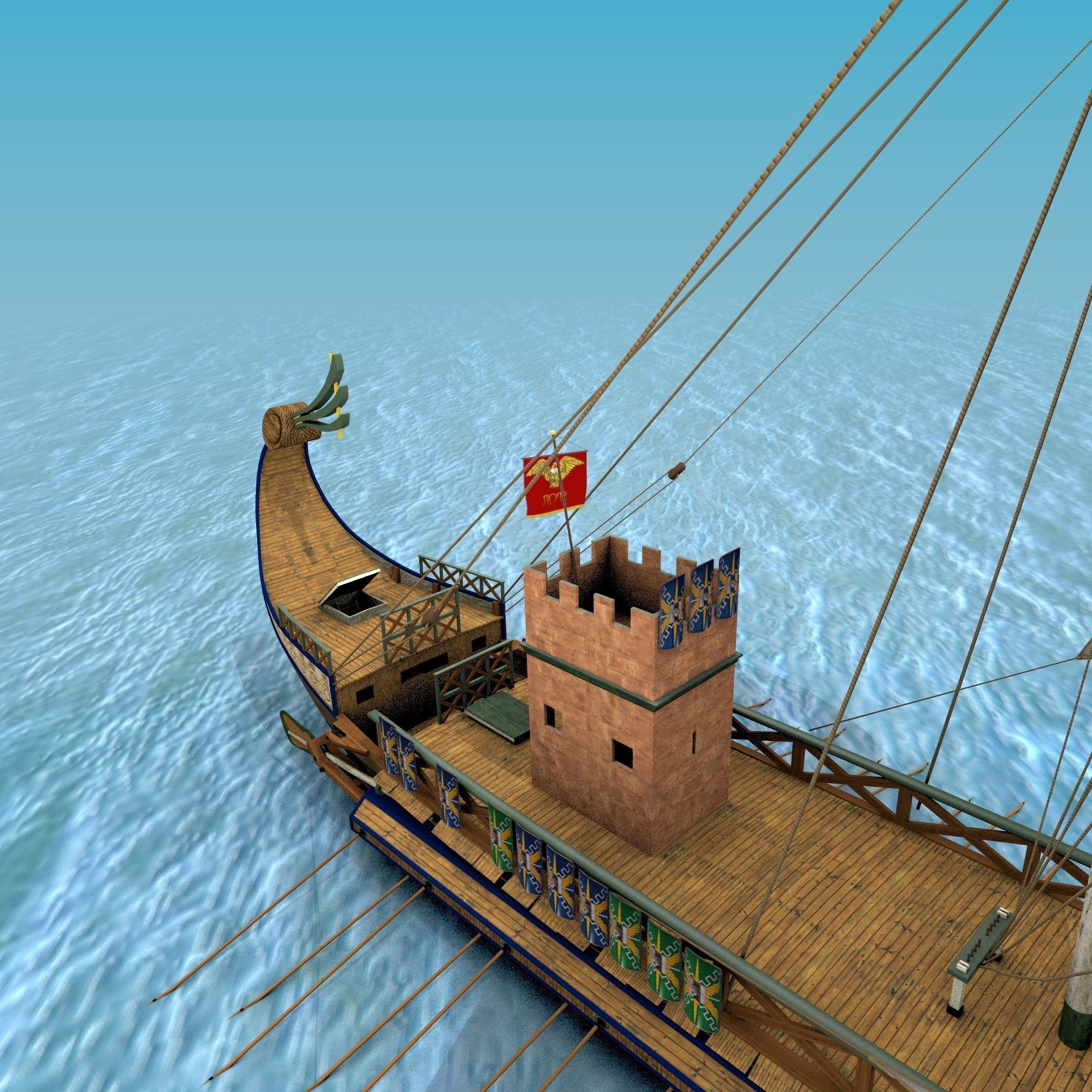 Roman Warship Bireme 3D model | CGTrader