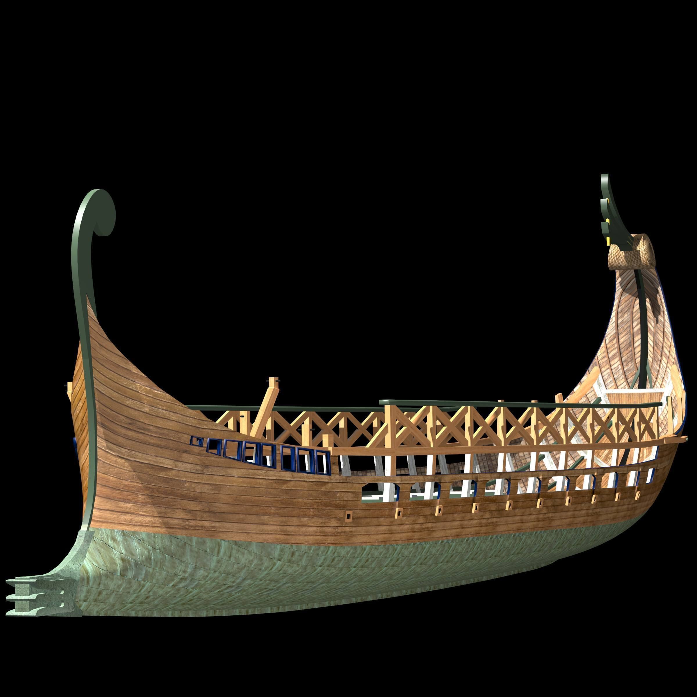 Roman Warship Bireme 3D model | CGTrader