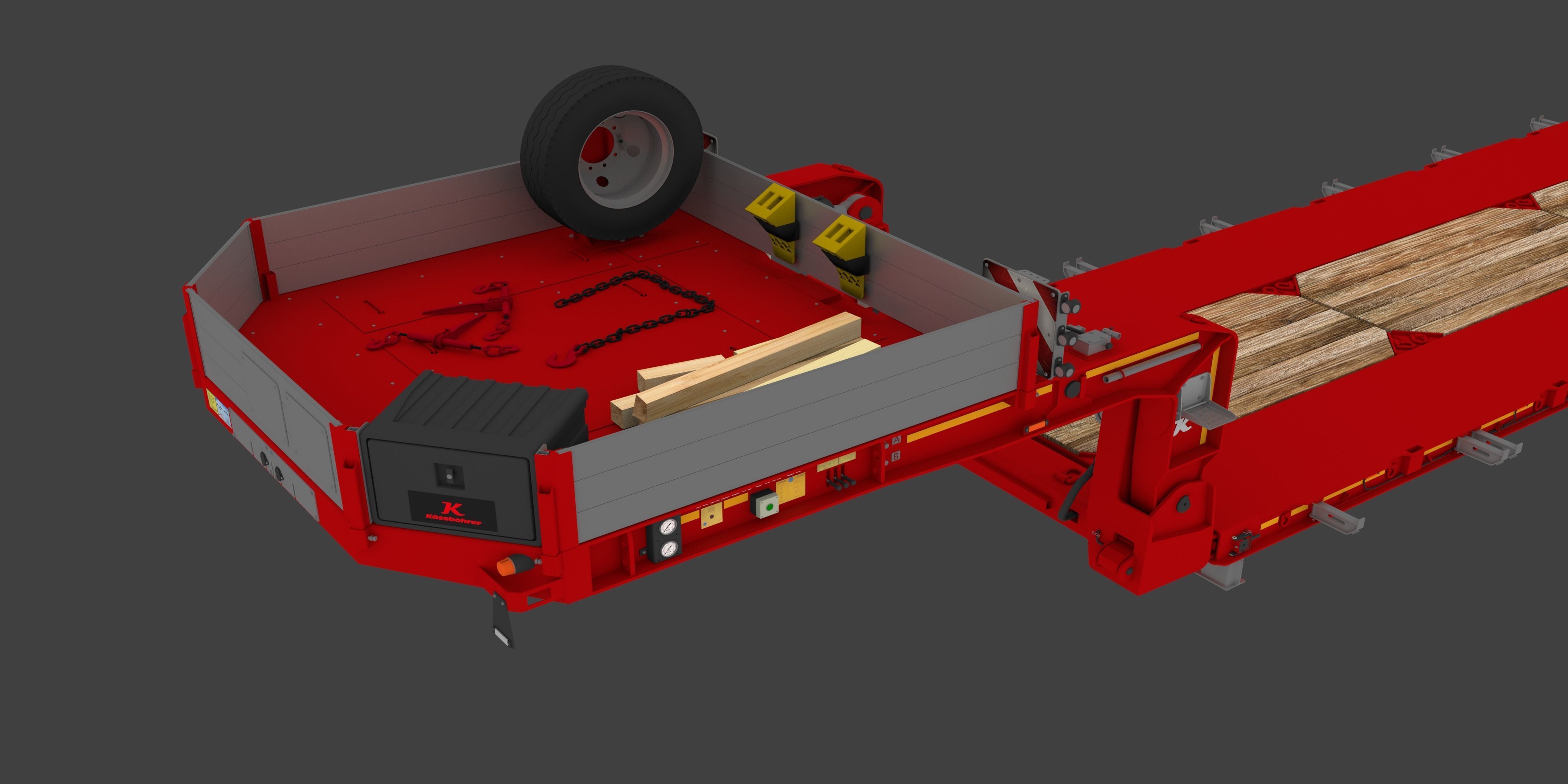 Kassbohrer low loader 3D model | CGTrader