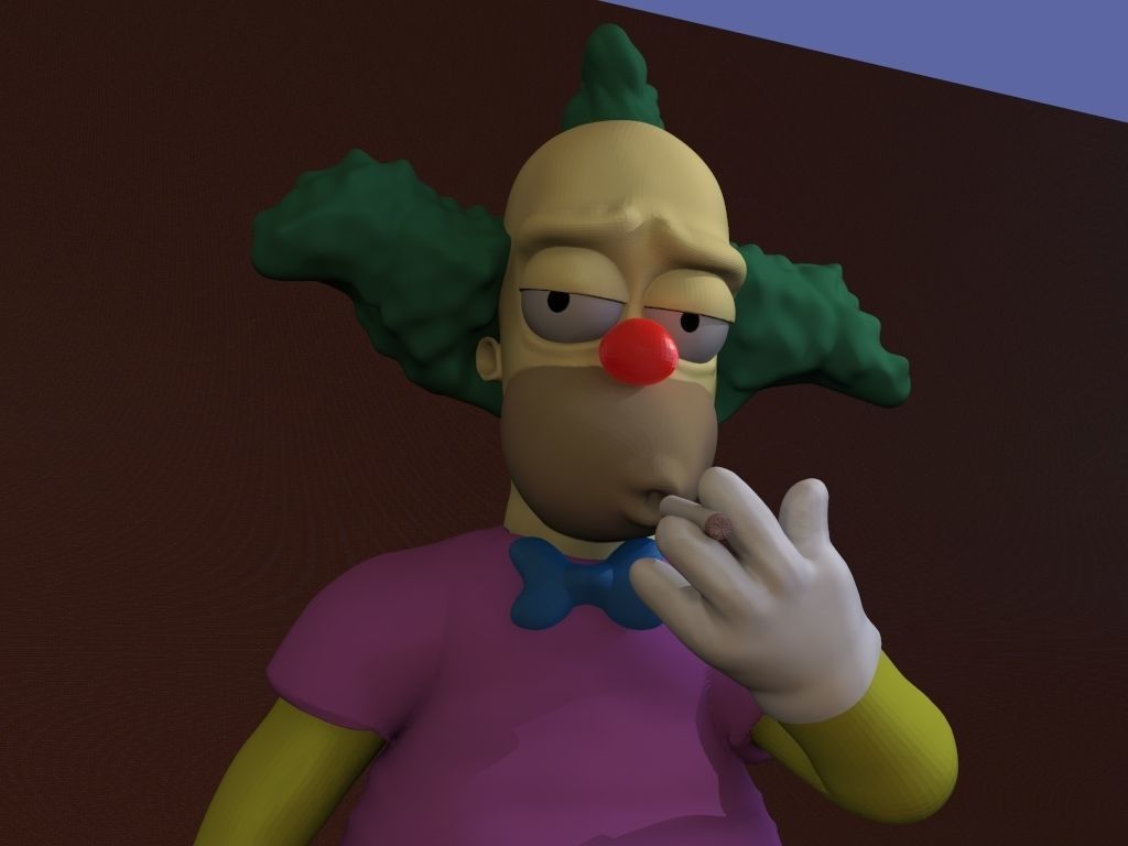 Krusty simpsons clown 3D model 3D printable | CGTrader
