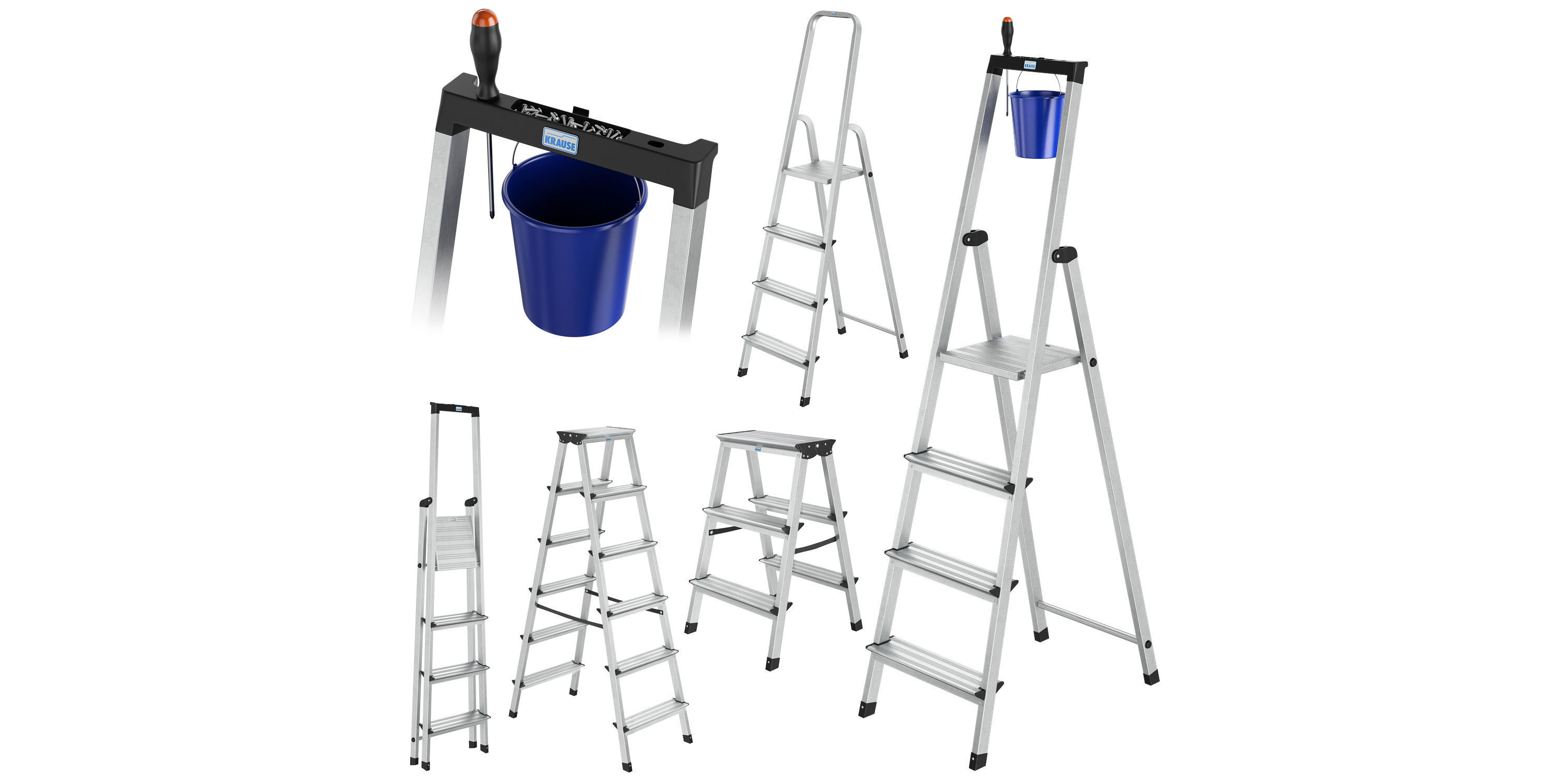 Step ladders set KRAUSE 3D model | CGTrader