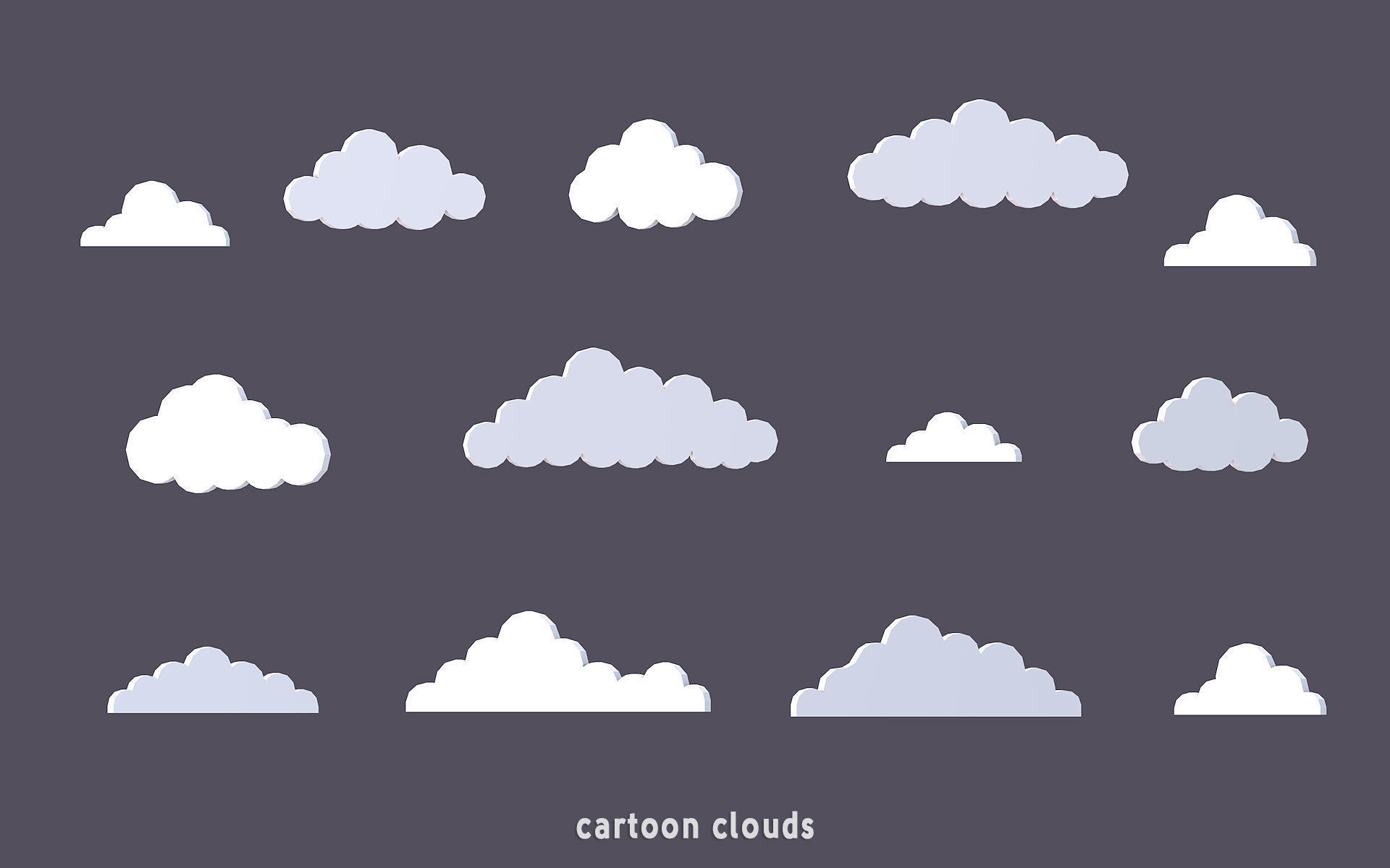 3D model 3D Low Poly 100 Clouds VR / AR / low-poly | CGTrader