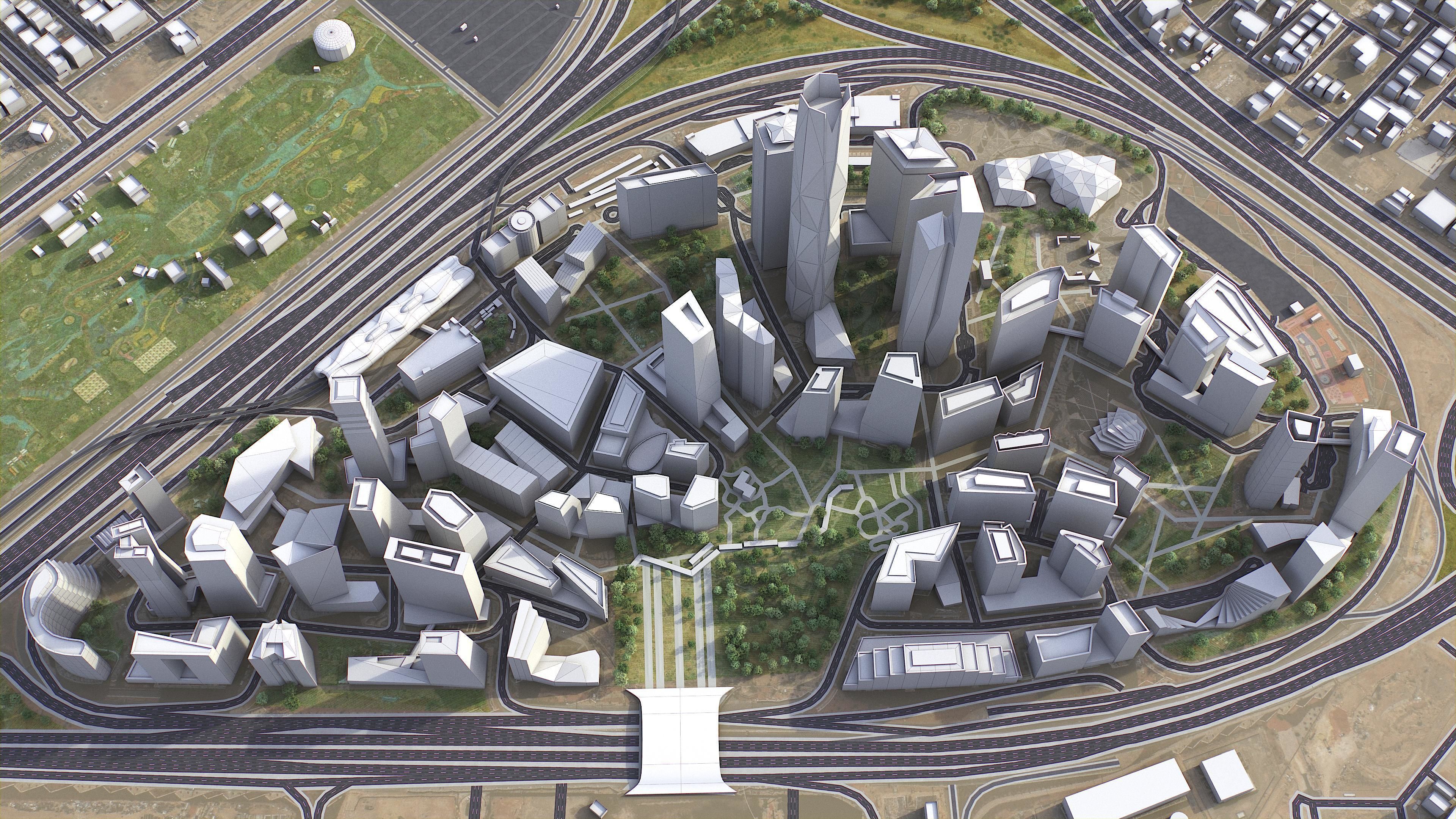 3D model Riyadh - King Abdullah Financial District VR / AR / low-poly ...