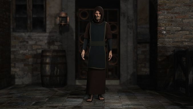 3D model Fantasy Acolyte - Fantasy Clothing VR / AR / low-poly | CGTrader
