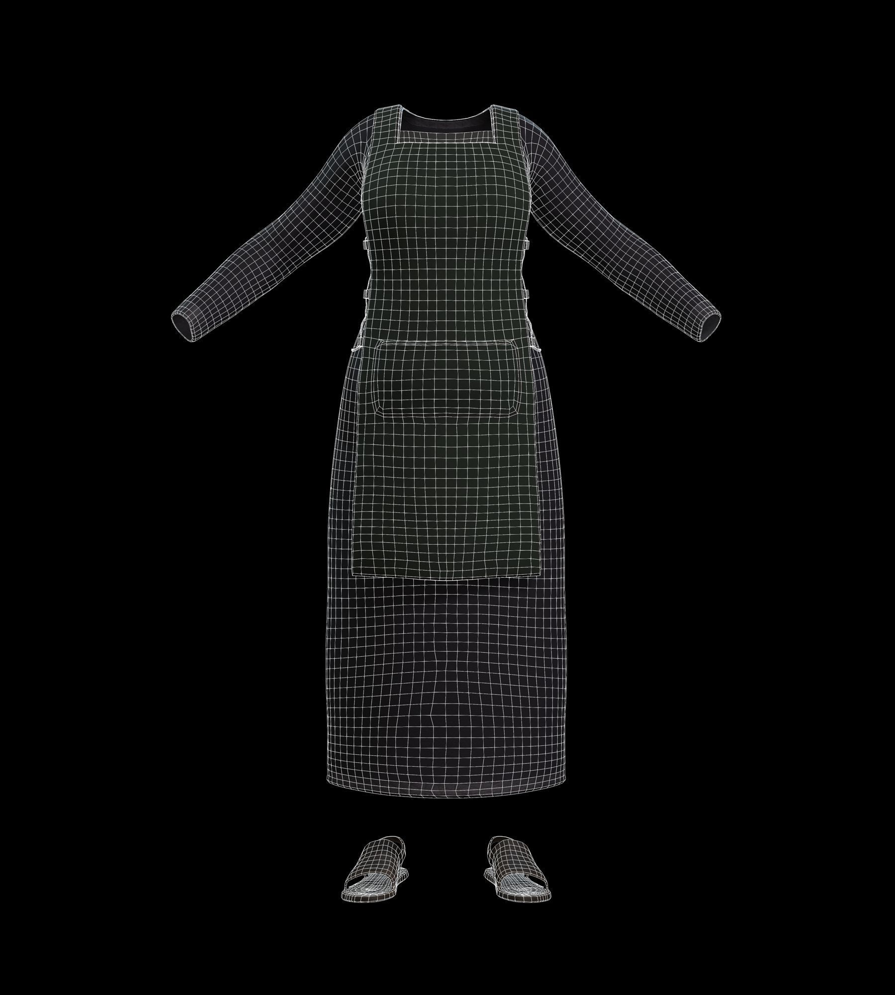 3D model The Merchant Female - Fantasy Clothing VR / AR / low-poly ...