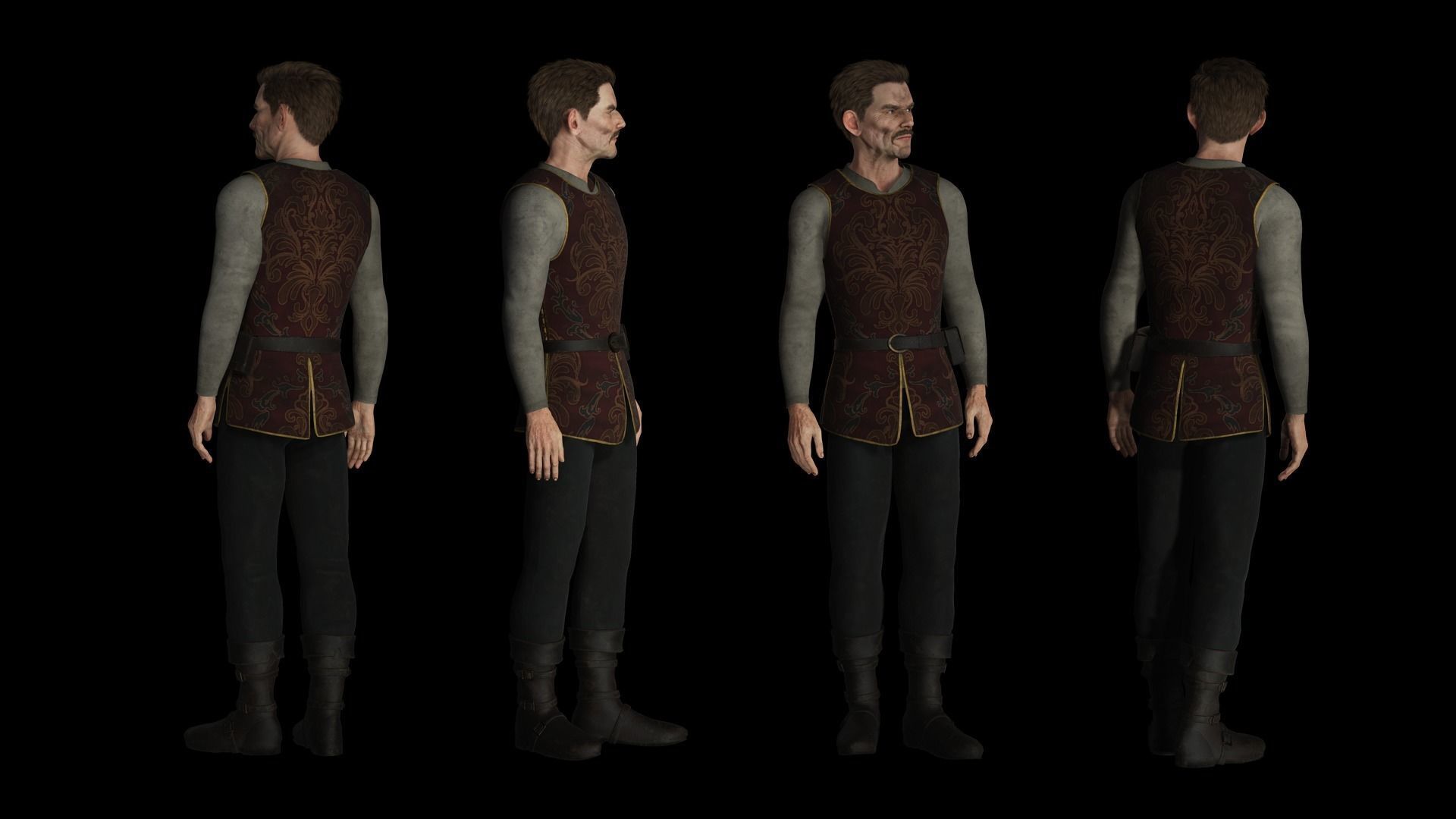 3D model The Merchant Male - Fantasy Clothing VR / AR / low-poly | CGTrader