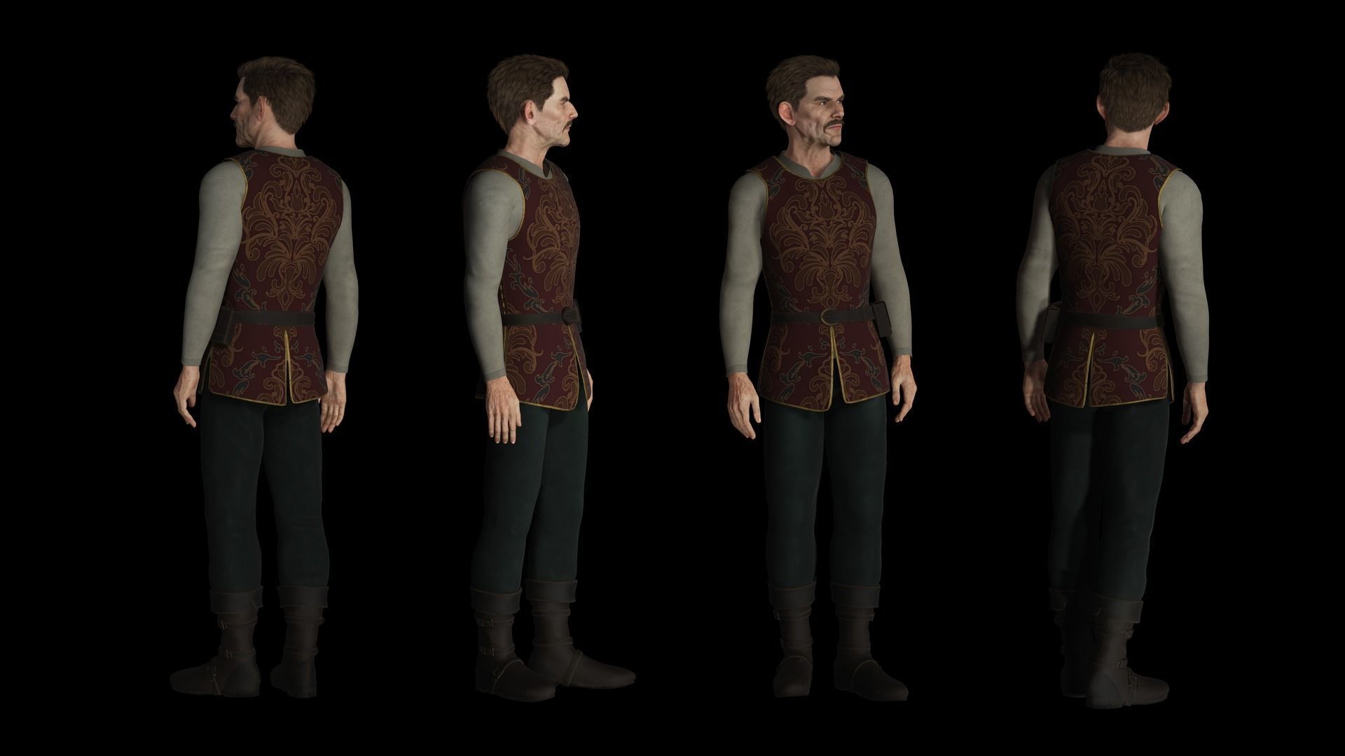 3D model The Merchant Male - Fantasy Clothing VR / AR / low-poly | CGTrader