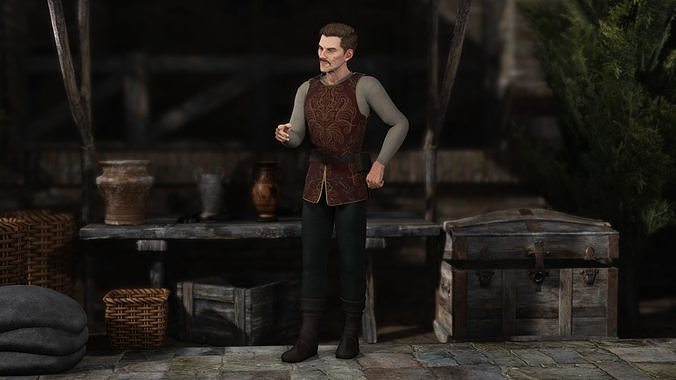 3D model The Merchant Male - Fantasy Clothing VR / AR / low-poly | CGTrader