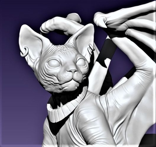 Cat with wings 3D model 3D printable | CGTrader