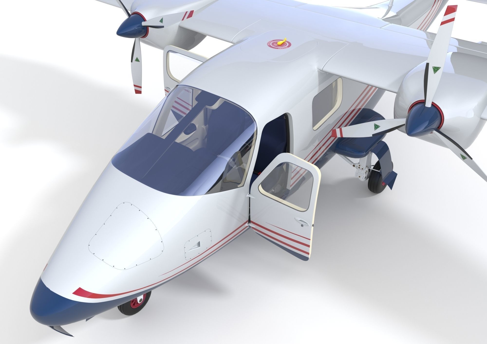 Aircraft Electric NASA Maxwell X-57 Mod II with Interior 3D model ...
