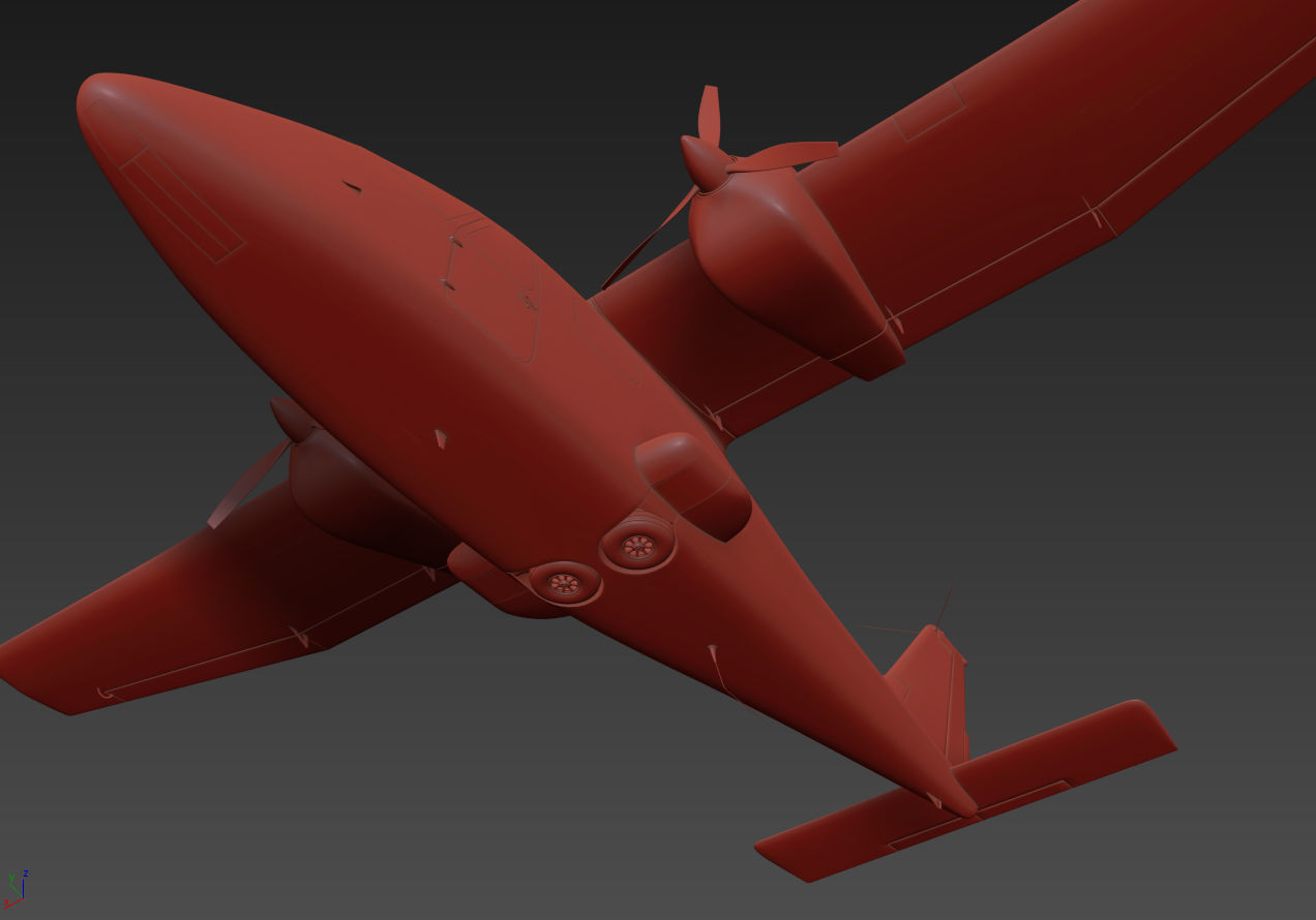 Aircraft Electric NASA Maxwell X-57 Mod II with Interior 3D model ...