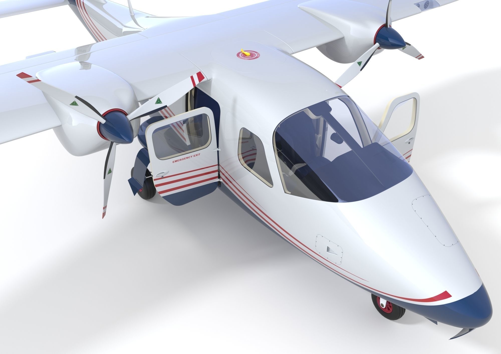 Aircraft Electric NASA Maxwell X-57 Mod II with Interior 3D model ...
