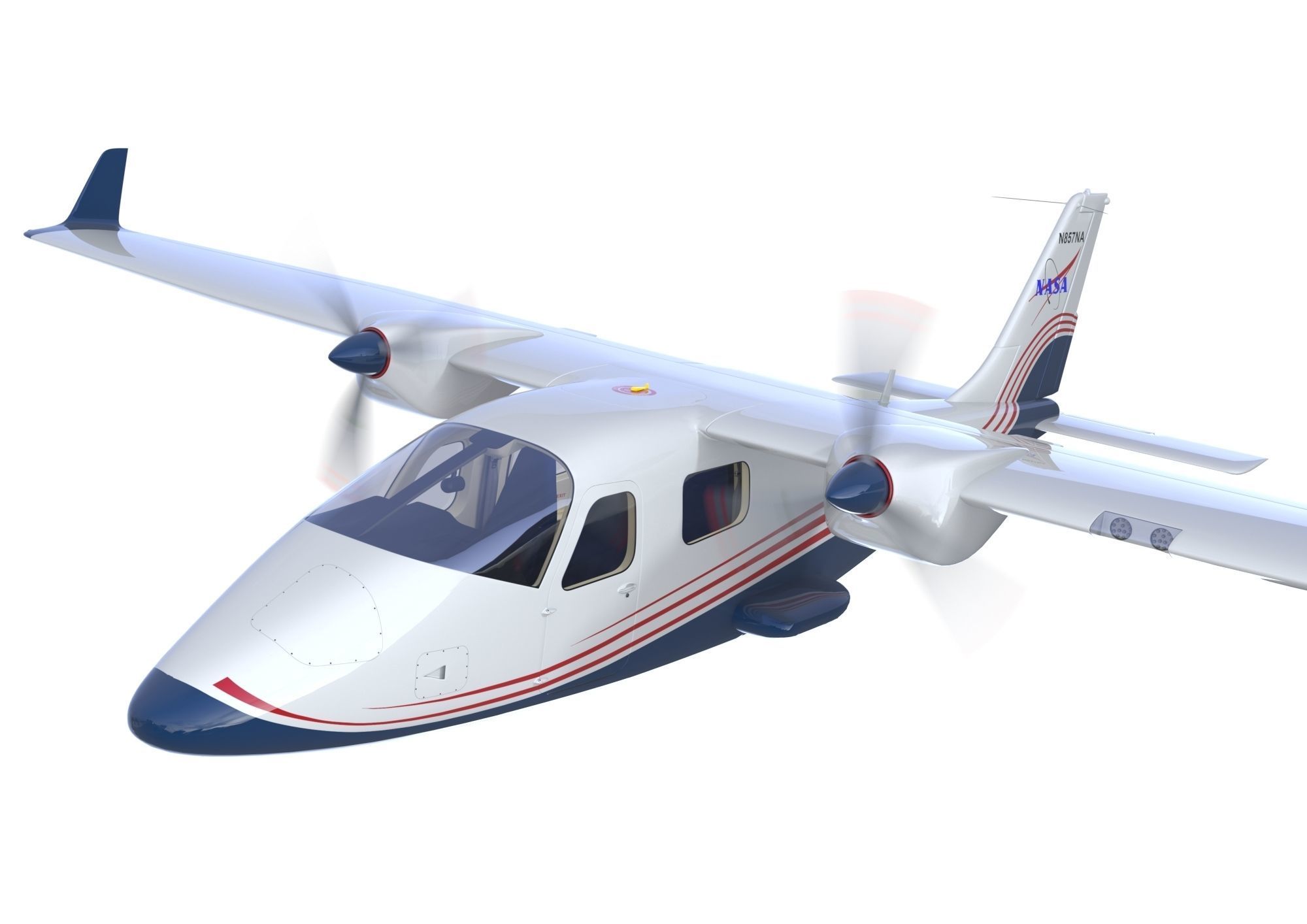 Aircraft Electric NASA Maxwell X-57 Mod II with Interior 3D model ...