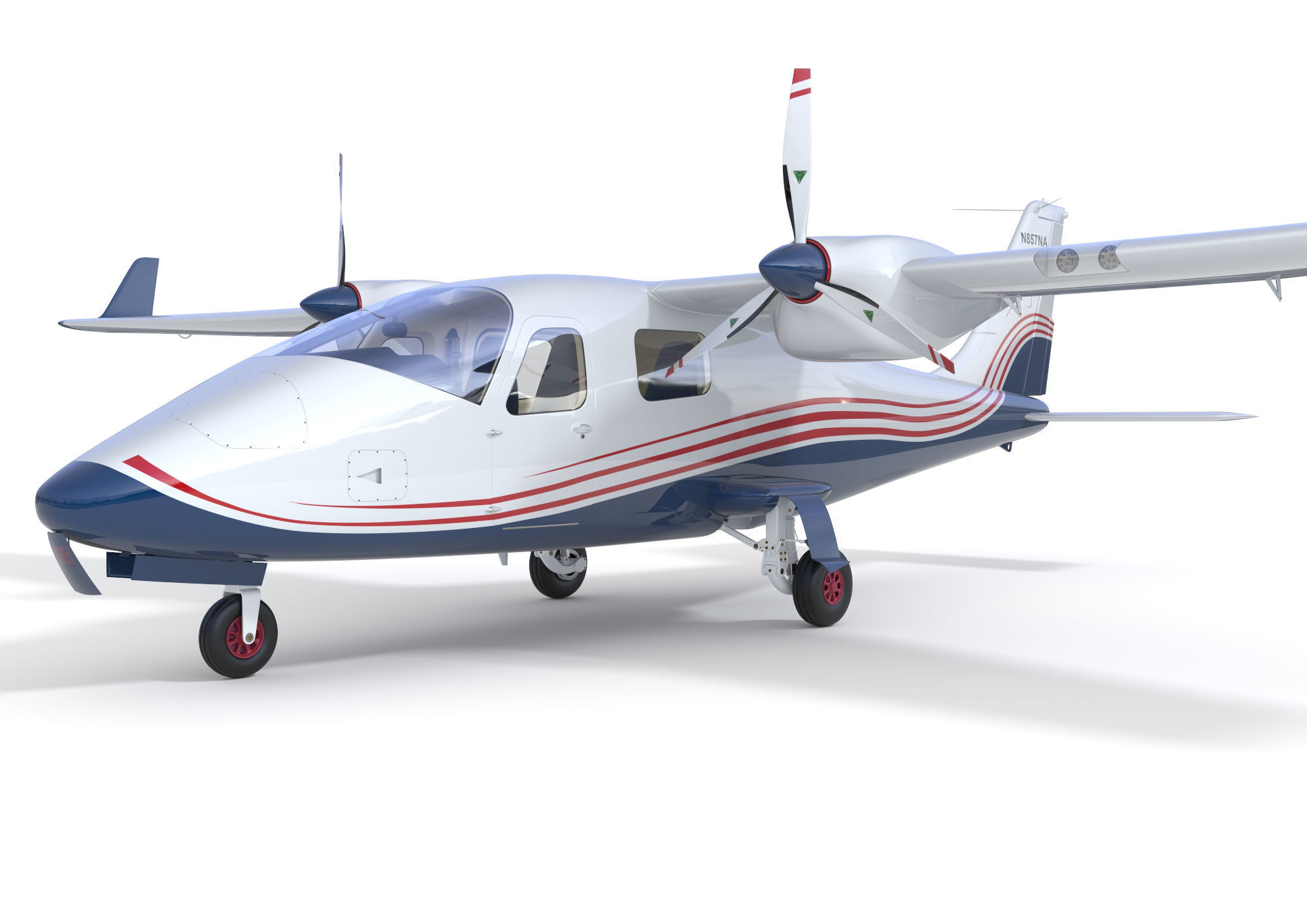 Aircraft Electric NASA Maxwell X-57 Mod II with Interior 3D model ...