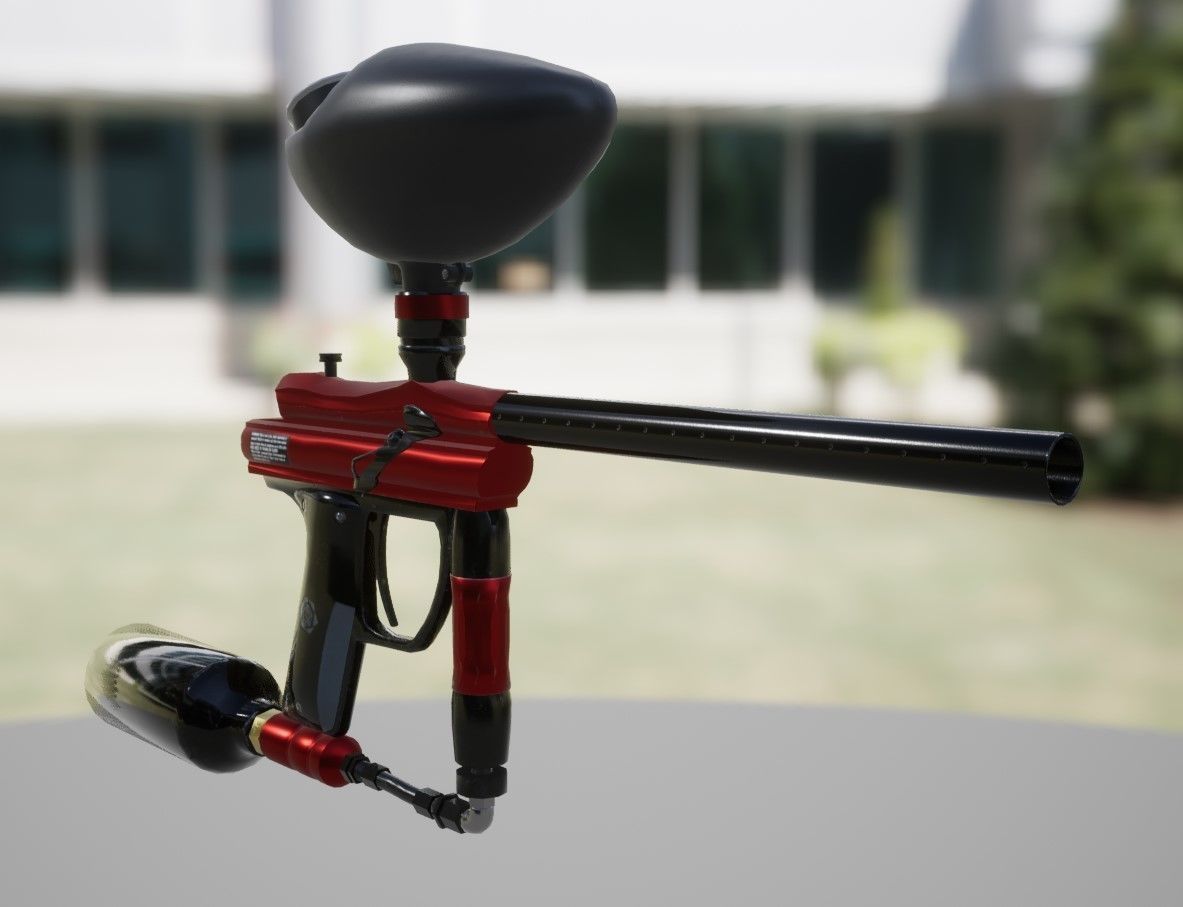 3D model Fake brand game-ready paintball marker VR / AR / low-poly ...