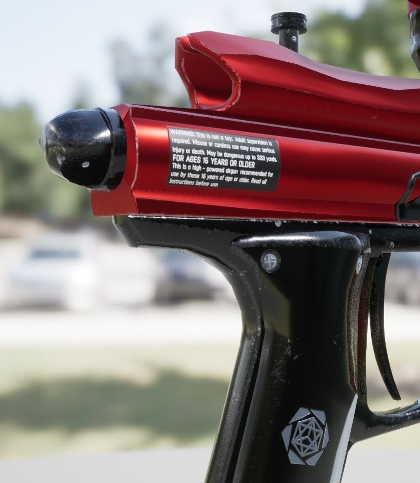 3D model Fake brand game-ready paintball marker VR / AR / low-poly ...