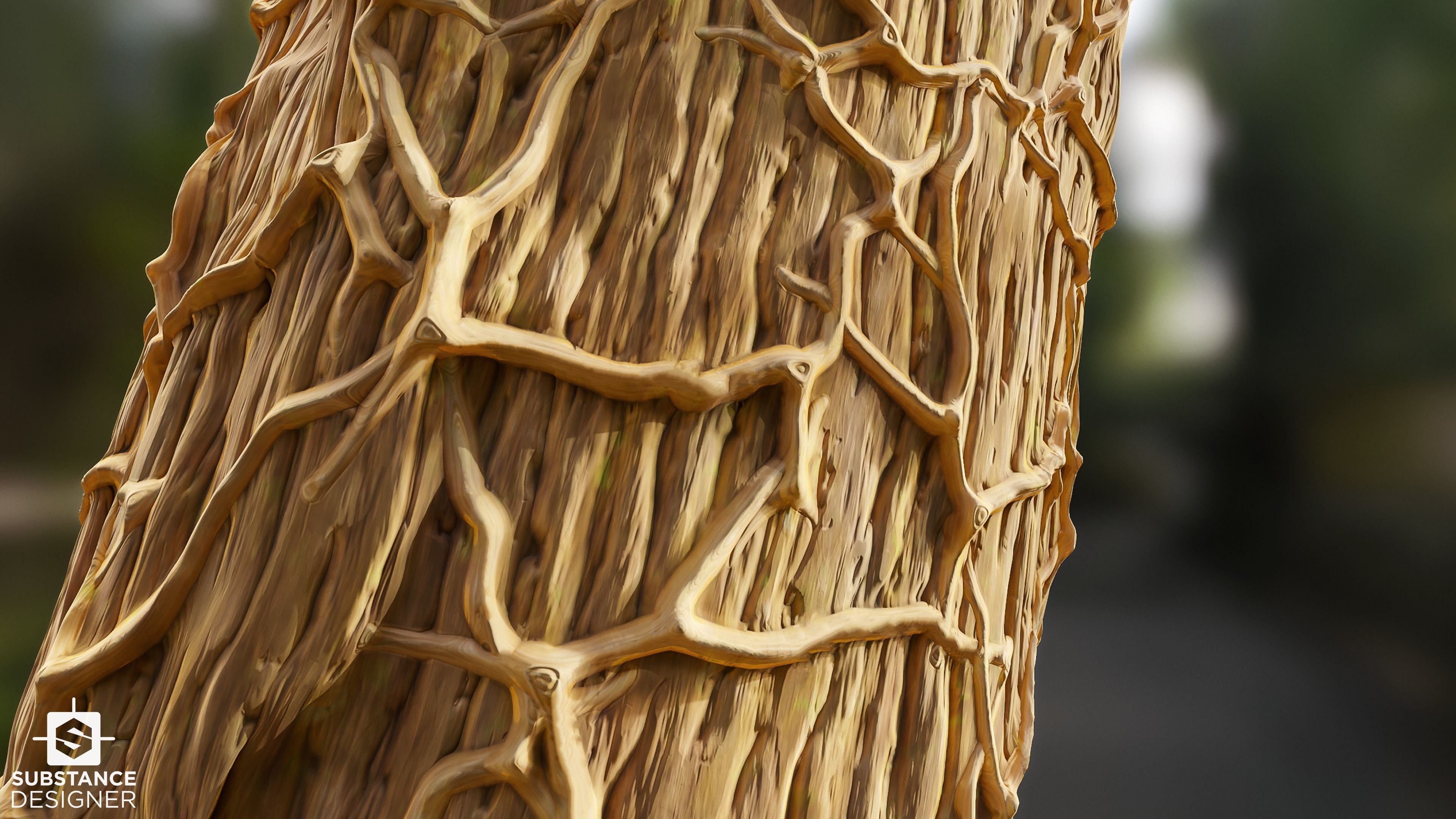 Tree Bark with Lians - Substance Designer Texture | CGTrader