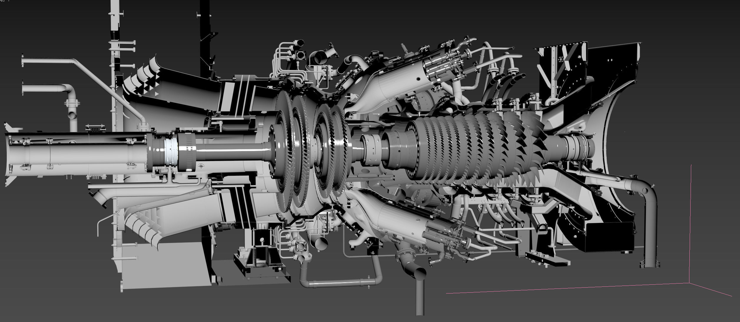 Gas turbine engine 3D model | CGTrader