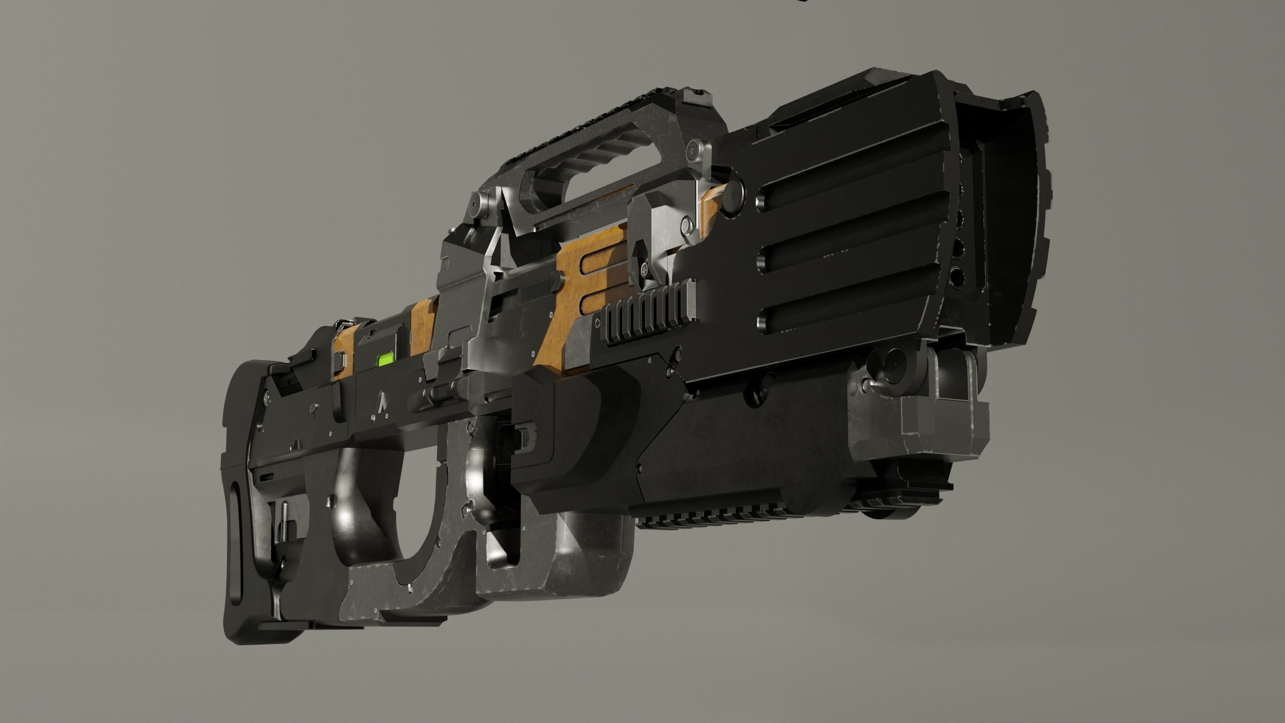 3D model Typhoon futuristic machine gun PBR low-poly game ready VR / AR ...