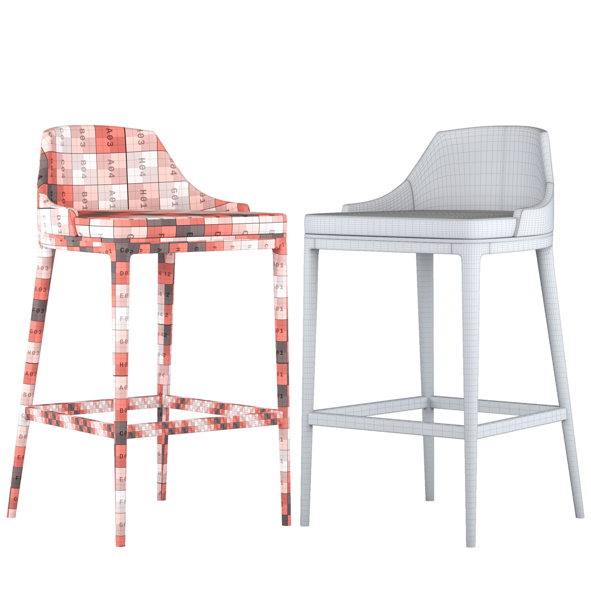 Aster mindel bar stool 3D model | CGTrader