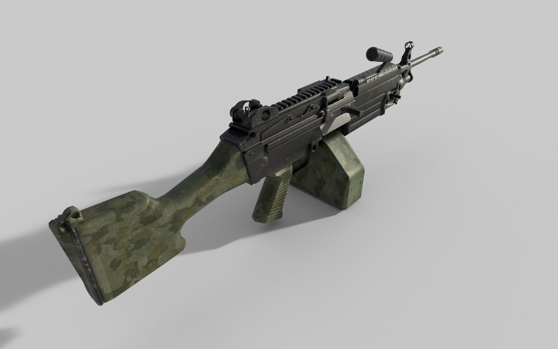 3D model M249 Machine gun low poly VR / AR / low-poly | CGTrader