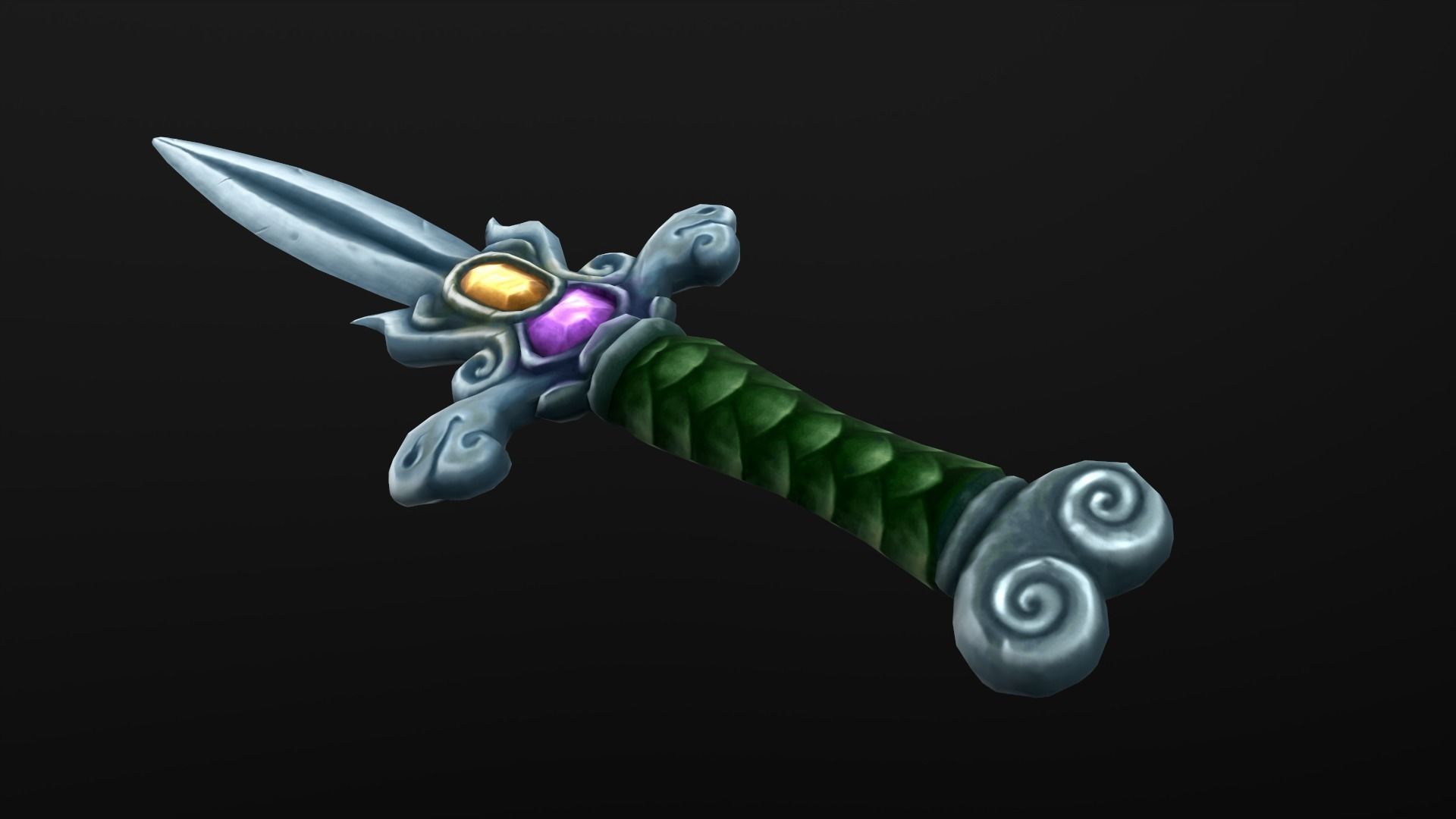 3D model Dagger stylized hand-painted VR / AR / low-poly | CGTrader