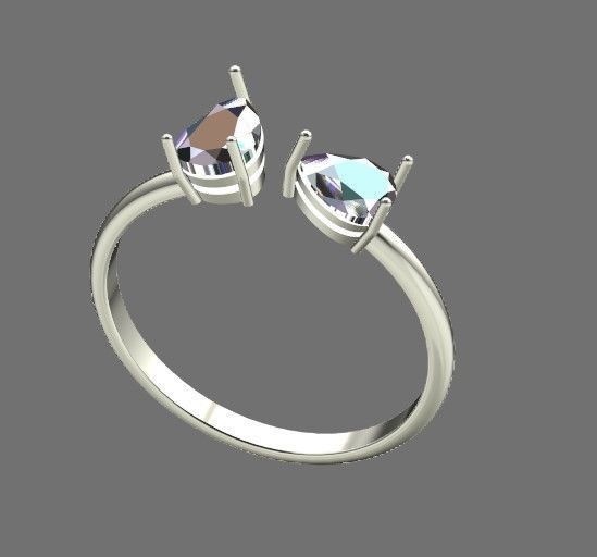 Ring Anel 2 gotas 3D model | CGTrader