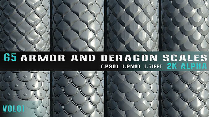 65 Armor and Dragon Scales Alpha - VOL 01 Texture | CGTrader