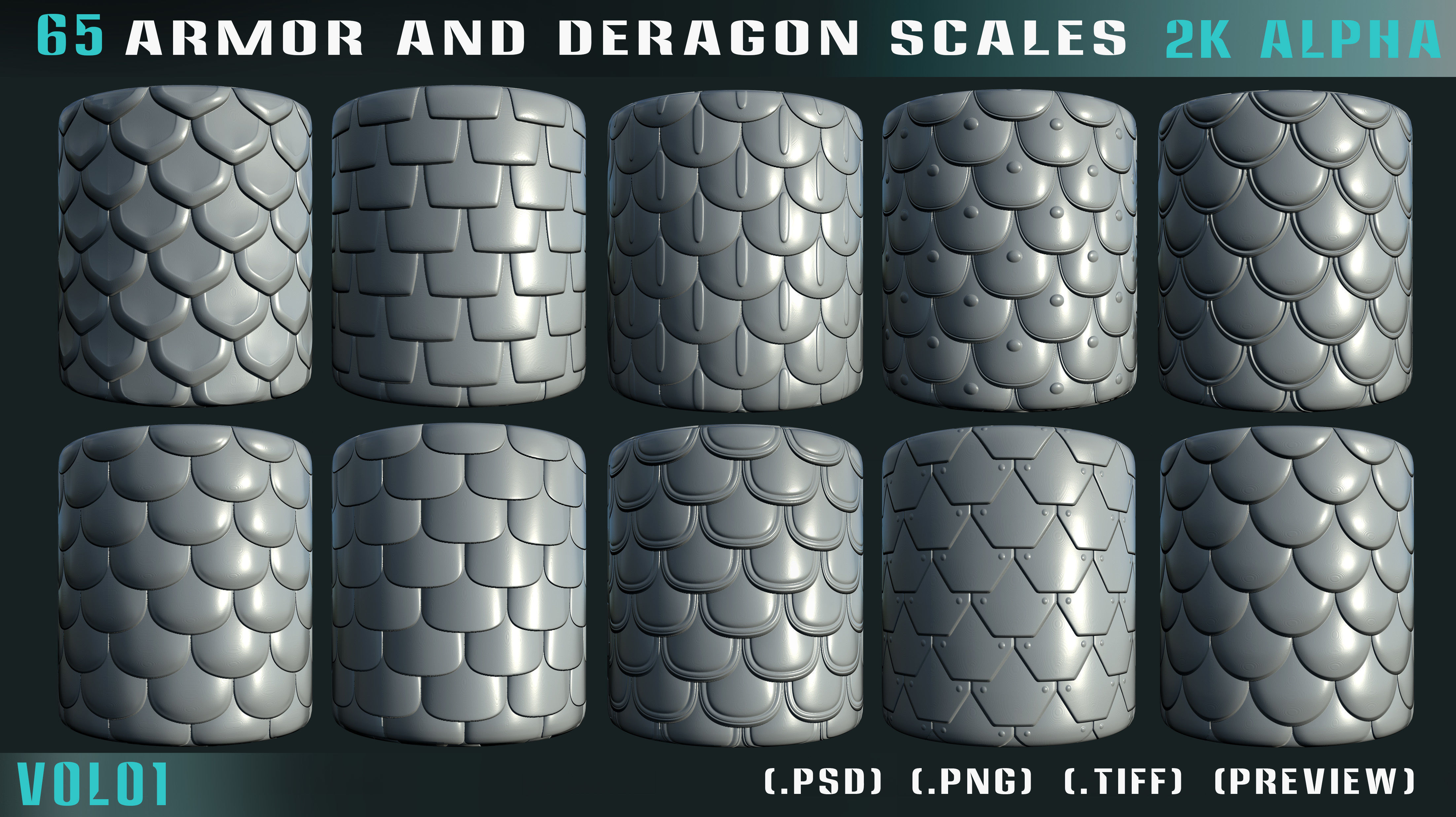 65 Armor and Dragon Scales Alpha - VOL 01 Texture | CGTrader