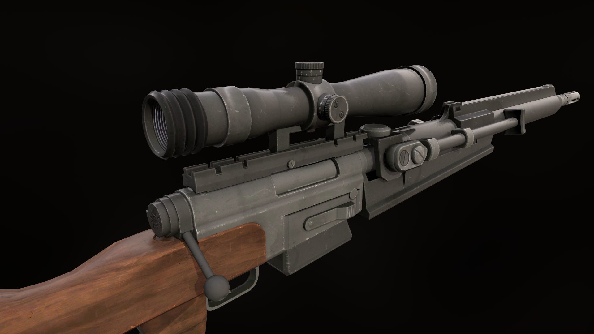 3D model FR-f2 sniper rifle VR / AR / low-poly | CGTrader