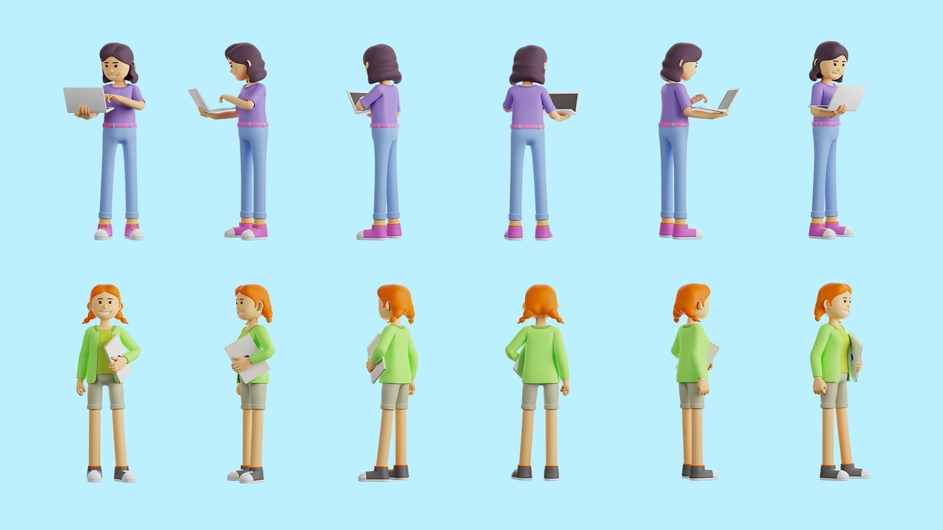 3D Rigged Characters Pack 3D model rigged | CGTrader