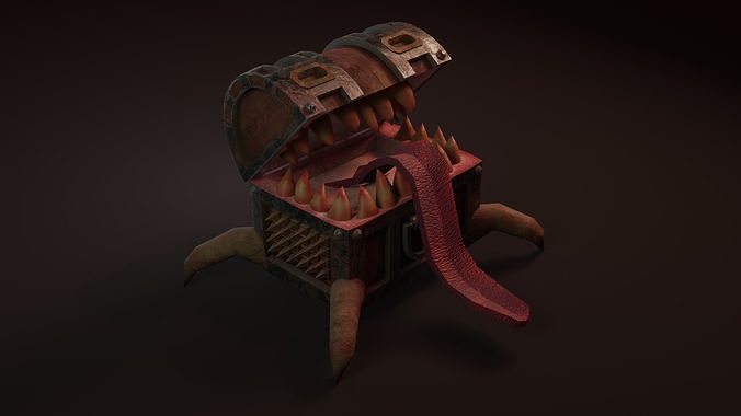 3D model Monster Chest VR / AR / low-poly | CGTrader