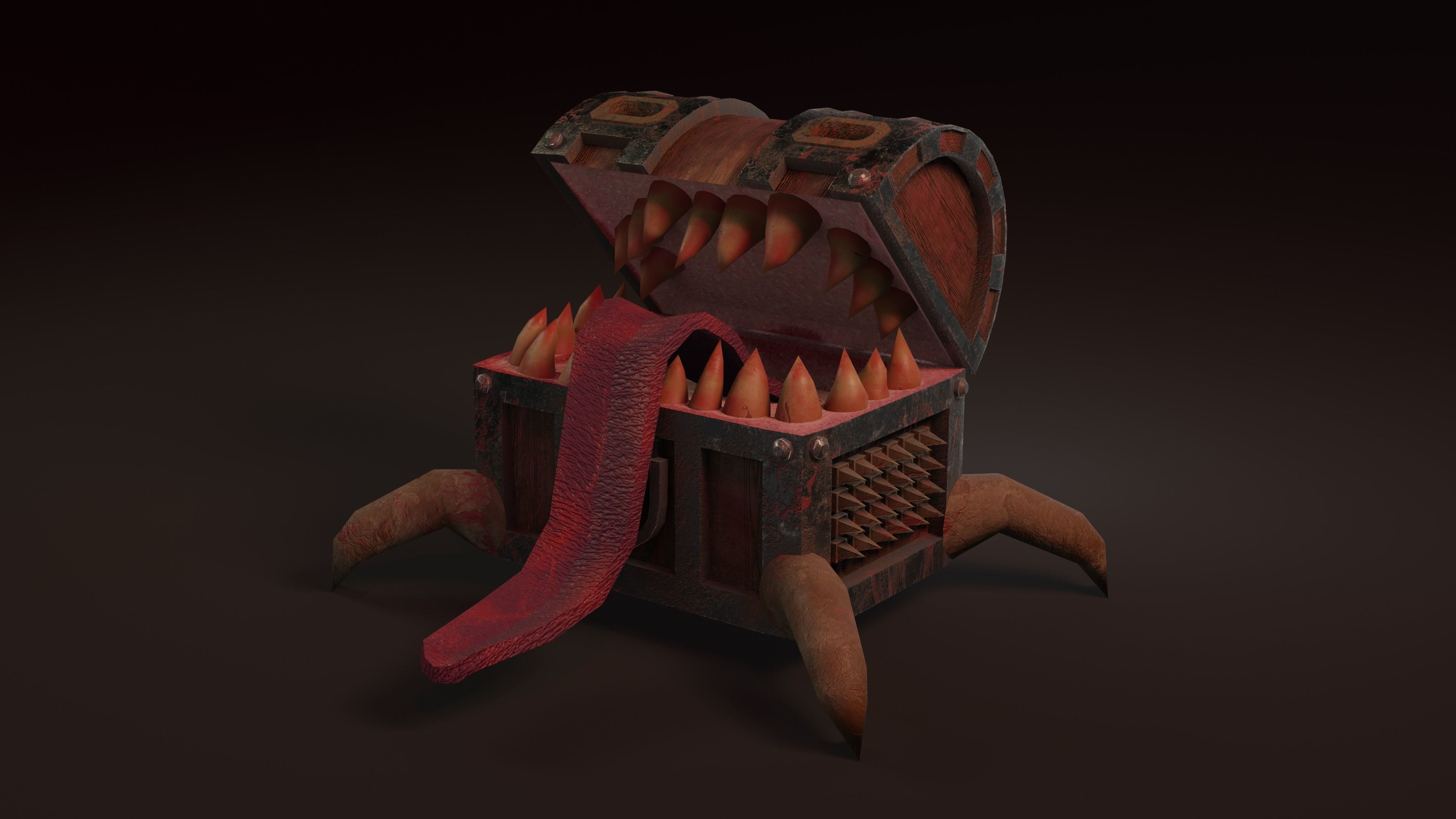 3D model Monster Chest VR / AR / low-poly | CGTrader