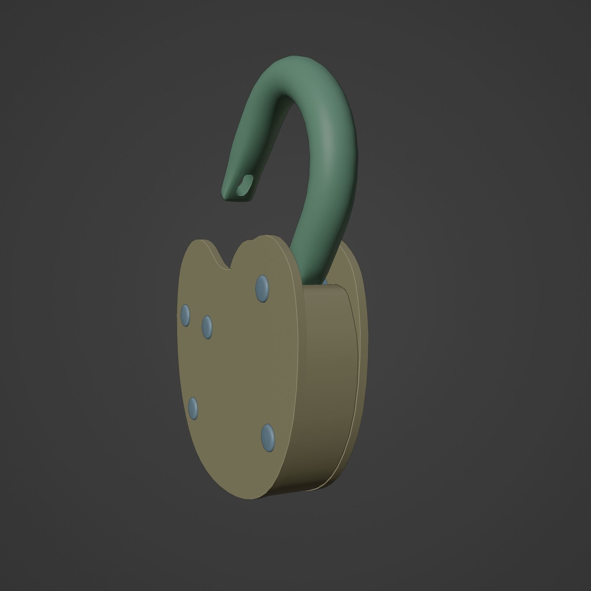 Padlock Mid Poly with Loop Rivets Keyhole and Cap 3D model | CGTrader