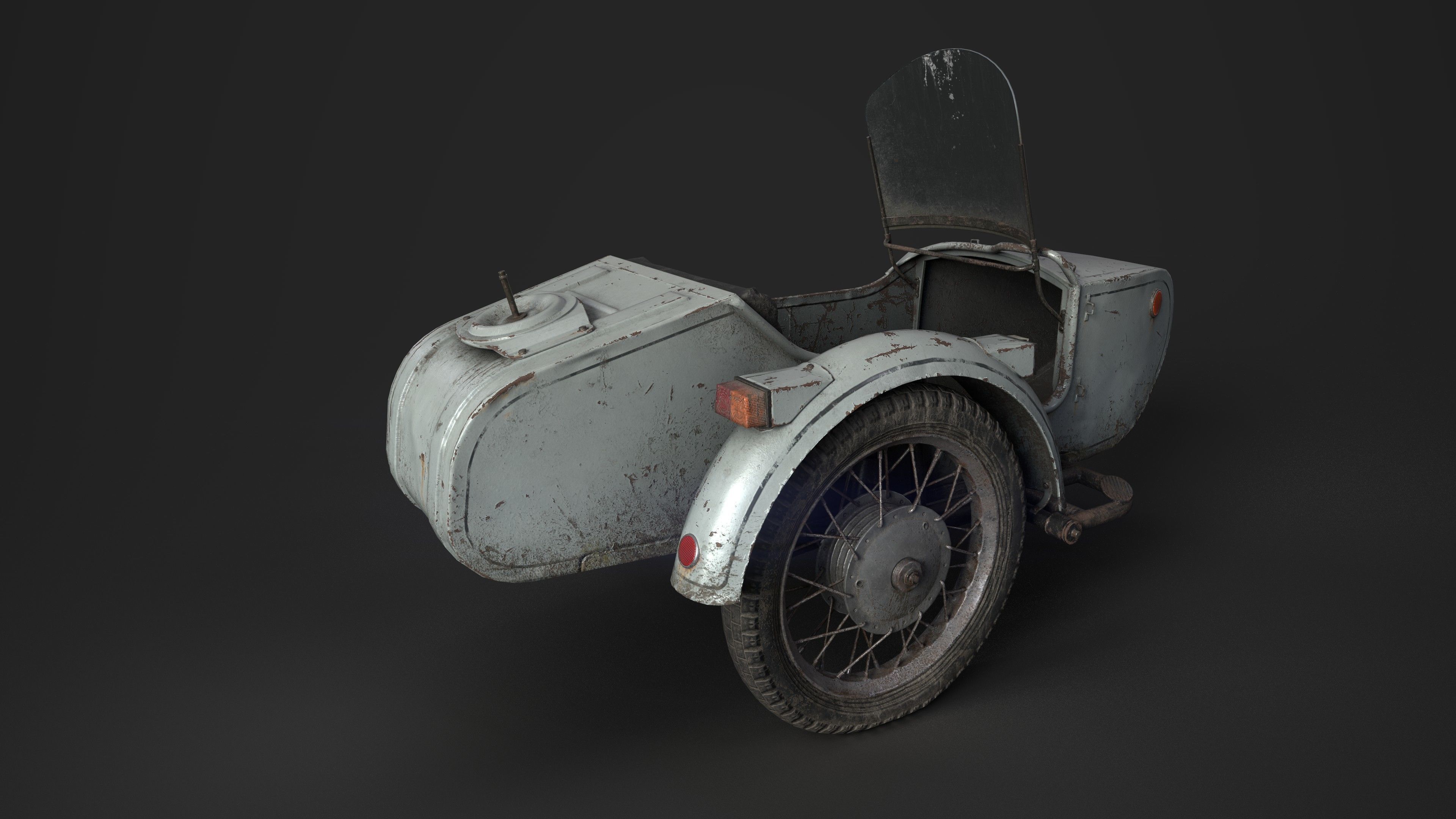 3D model Motorcycle Sidecar Dnepr VR / AR / low-poly | CGTrader