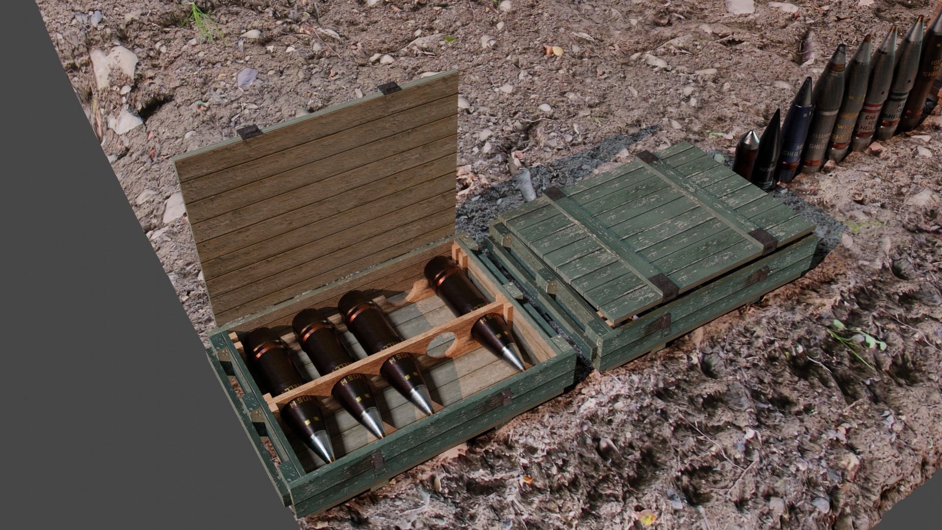 3D model artillery ammunition set VR / AR / low-poly | CGTrader