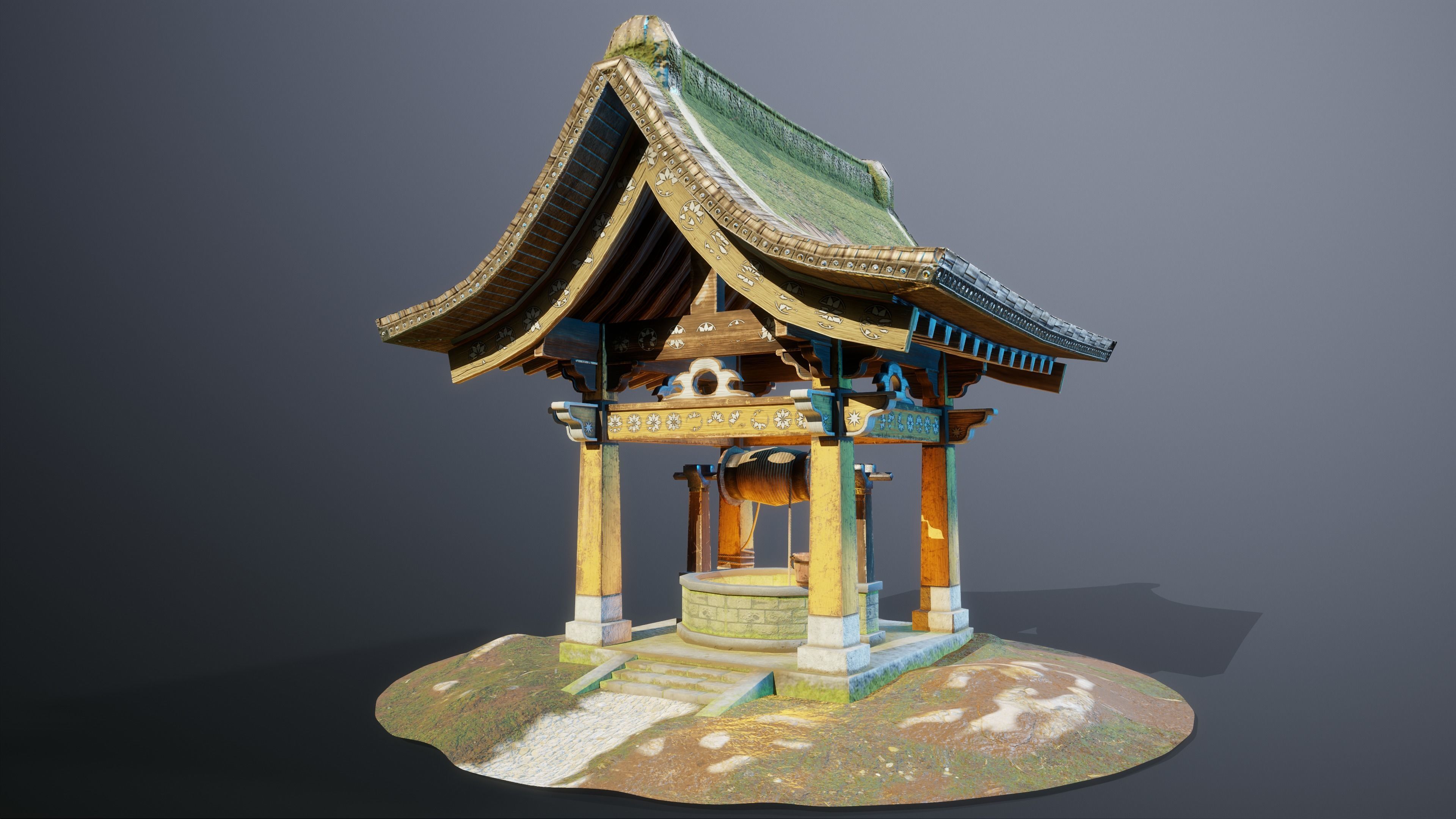3D model Japanese Old Shrine Holy Water Well VR / AR / low-poly | CGTrader