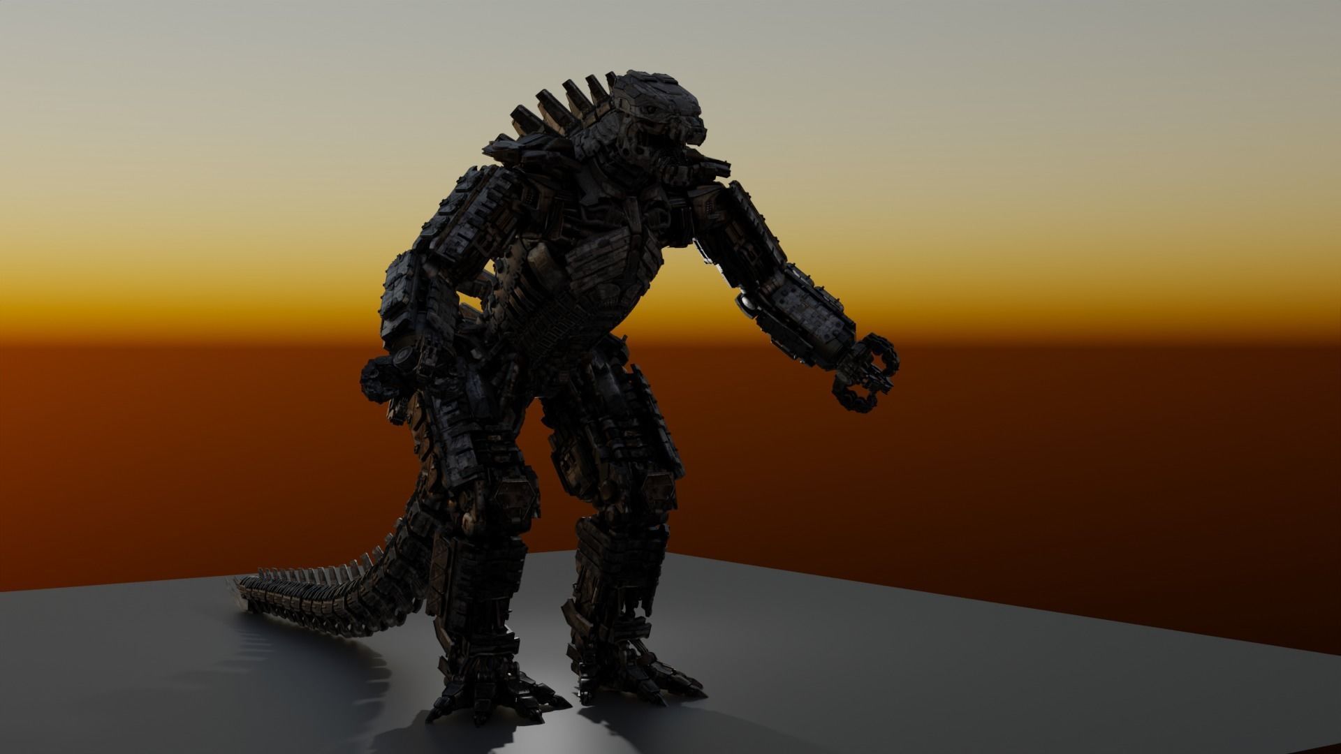 3D model mech zilla VR / AR / low-poly | CGTrader