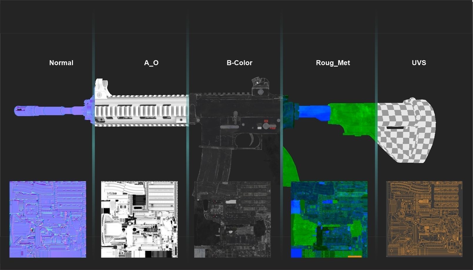 3D model M416 RIFLE Low-poly 3D model VR / AR / low-poly | CGTrader