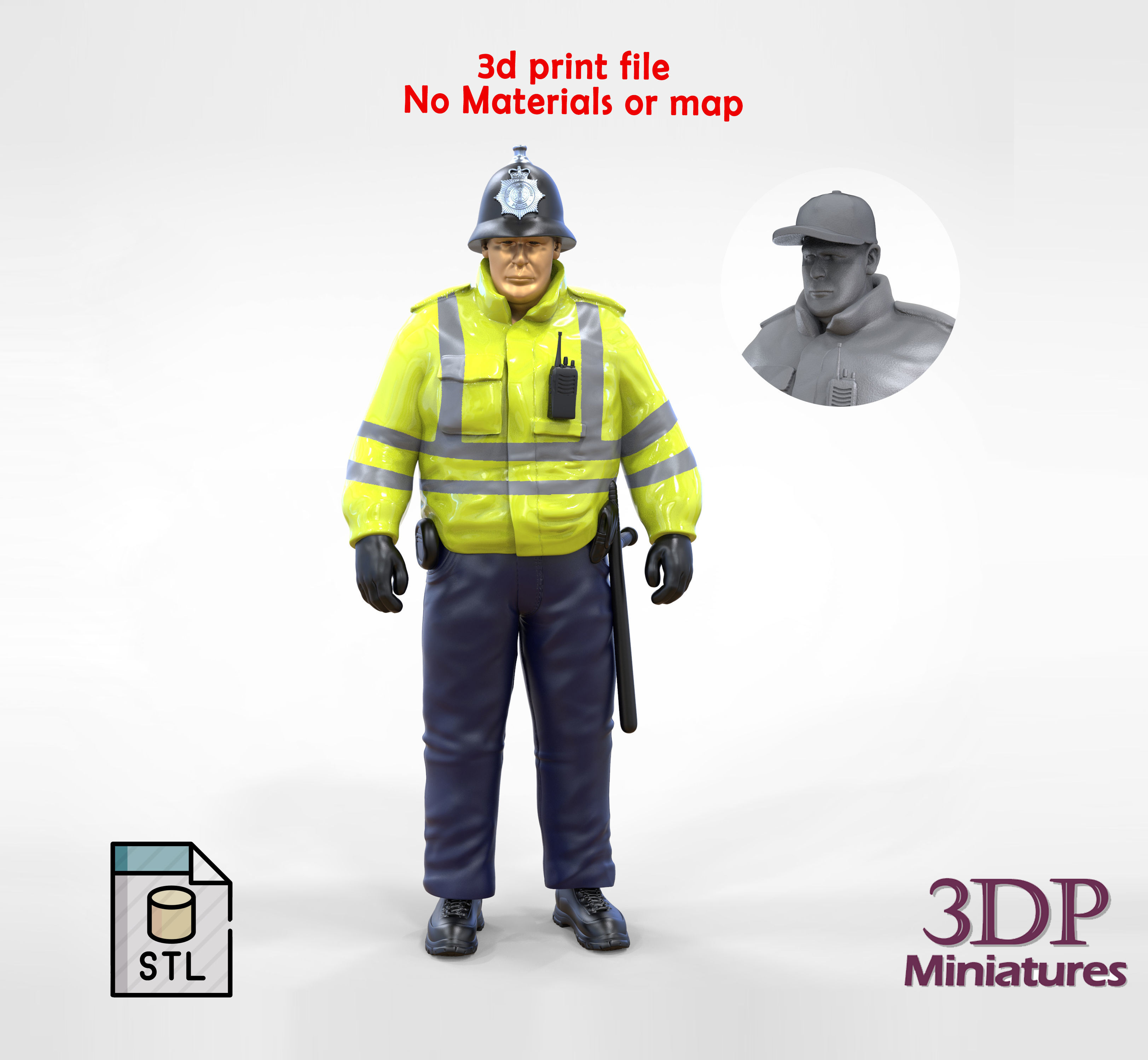 N7 UK Police with unique hat 3D model 3D printable | CGTrader